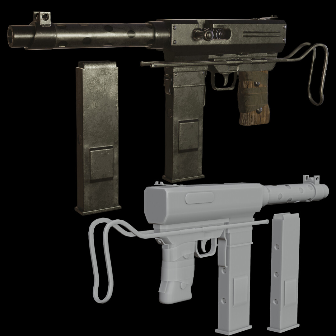 ArtStation - Game Ready Concepted Submachine gun