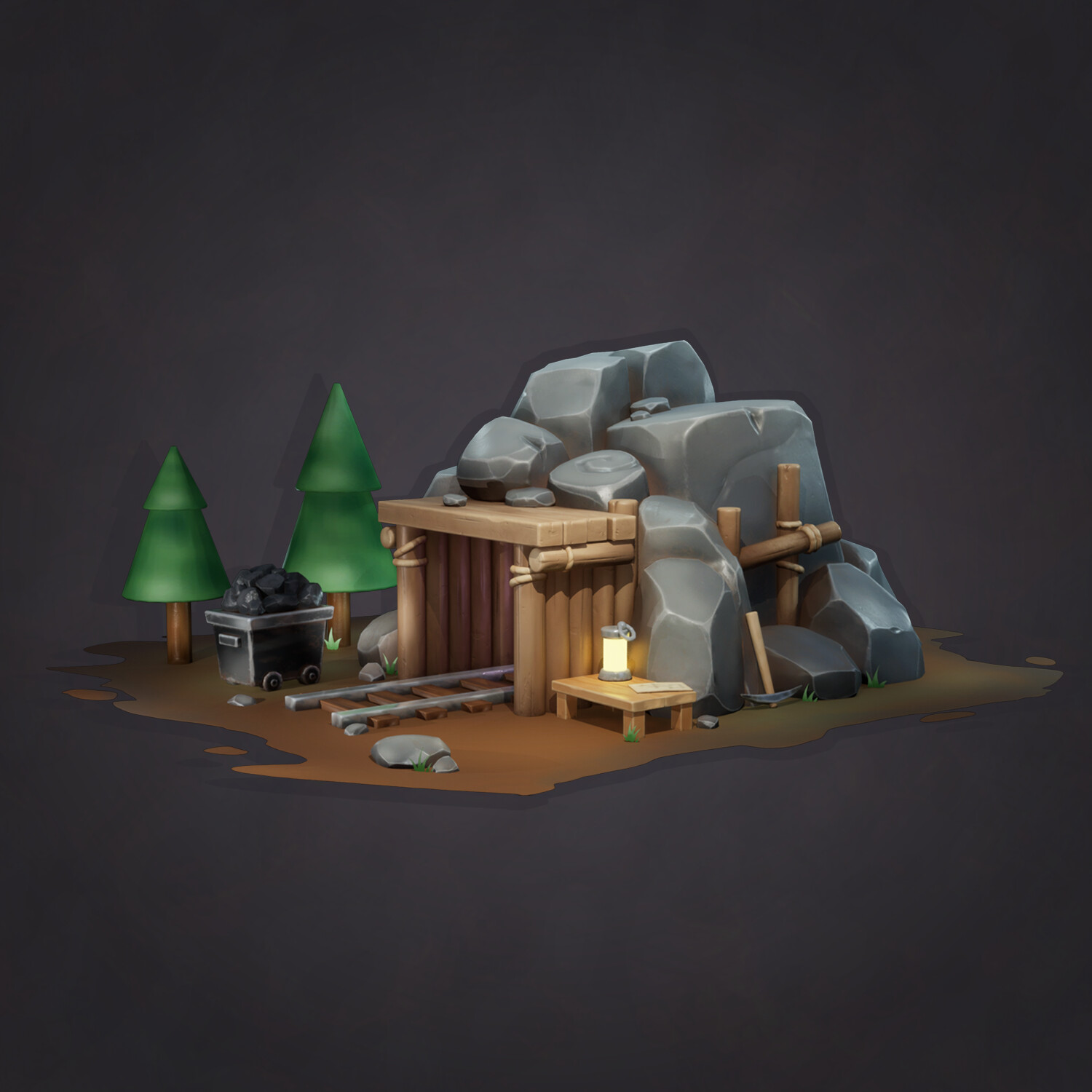 ArtStation - Mineshaft Diorama