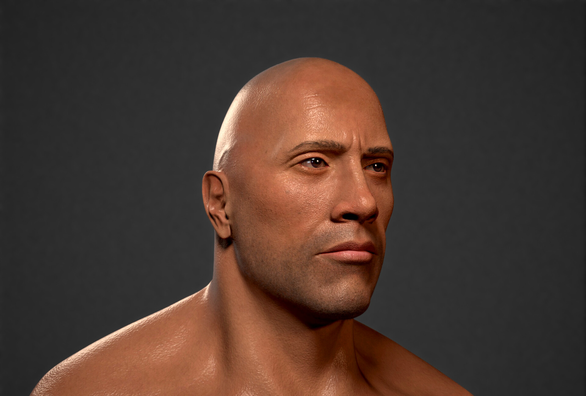 ArtStation - Dwayne Johnson (The rock) 3d