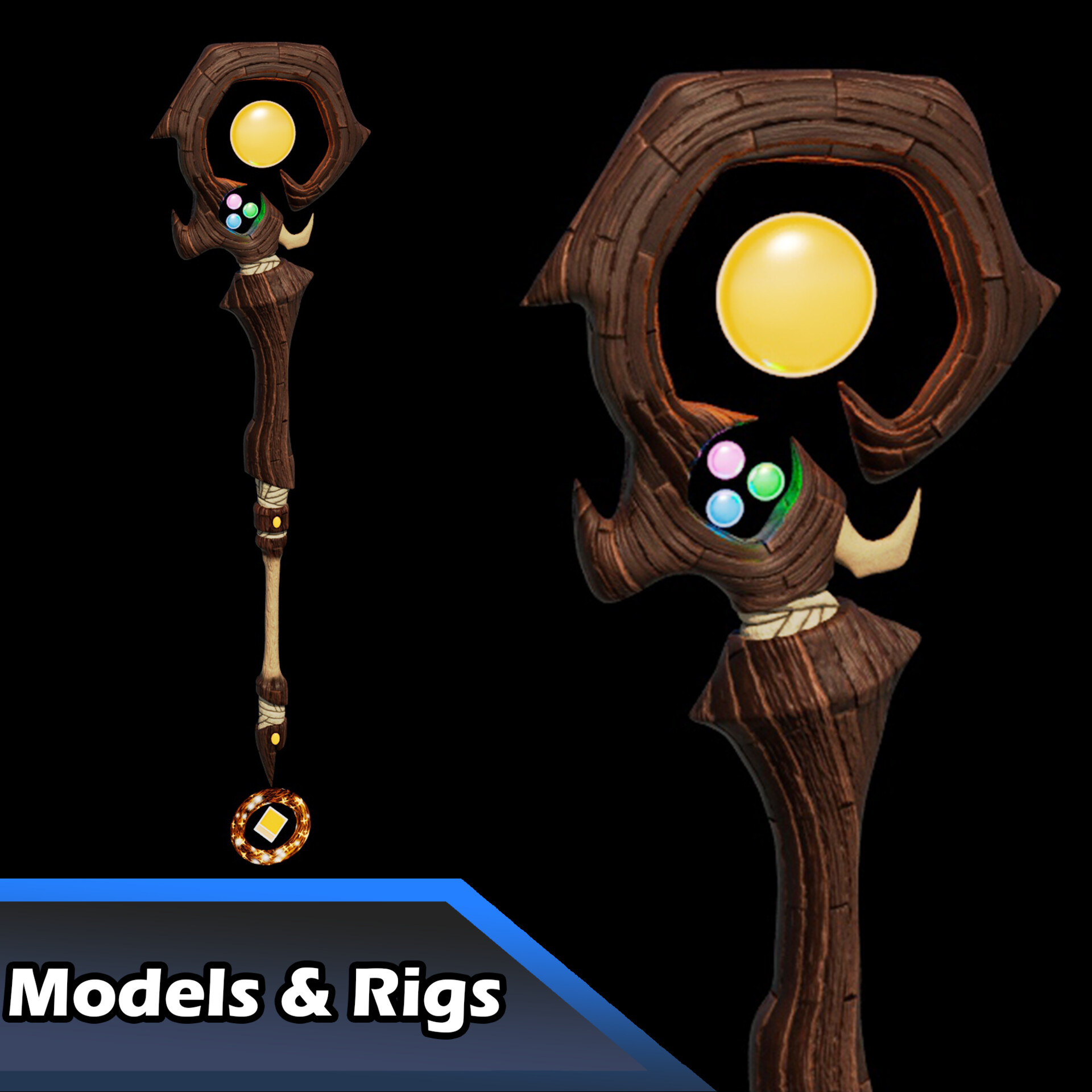 ArtStation - Zamir's Staff - Model & Rig