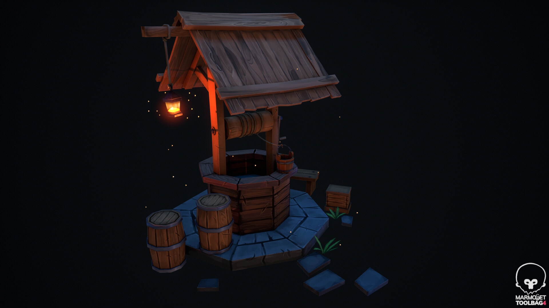 ArtStation - Hand Painted Water Well