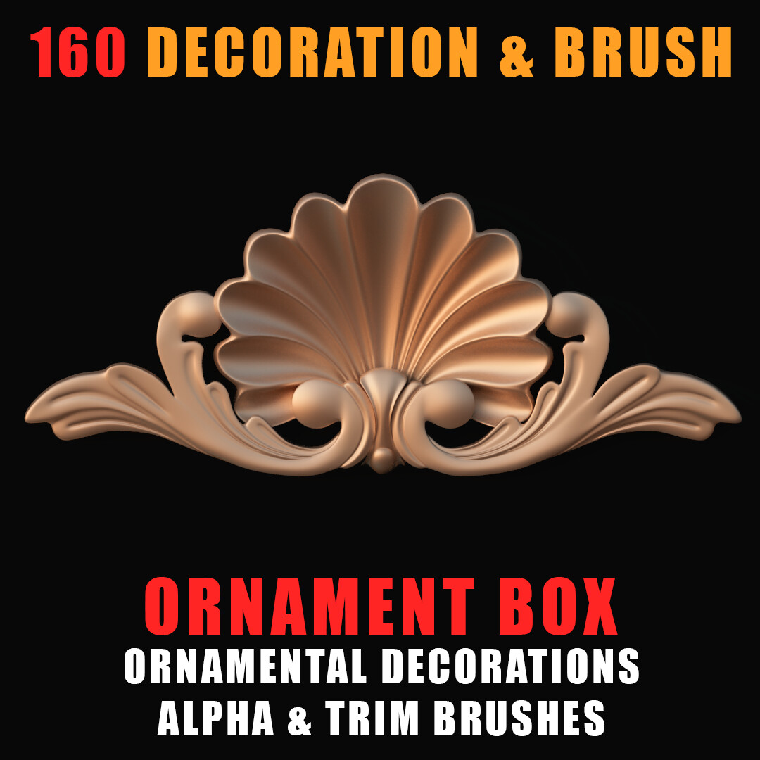 ArtStation - Ornament Box - 160 Ornamental Decorations - Alpha and Trim ...