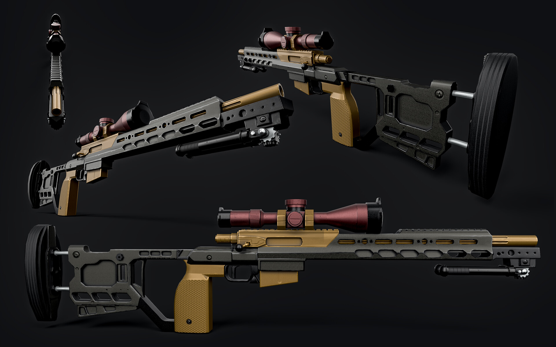 ArtStation - KRG whiskey semi automatic sniper rifle.