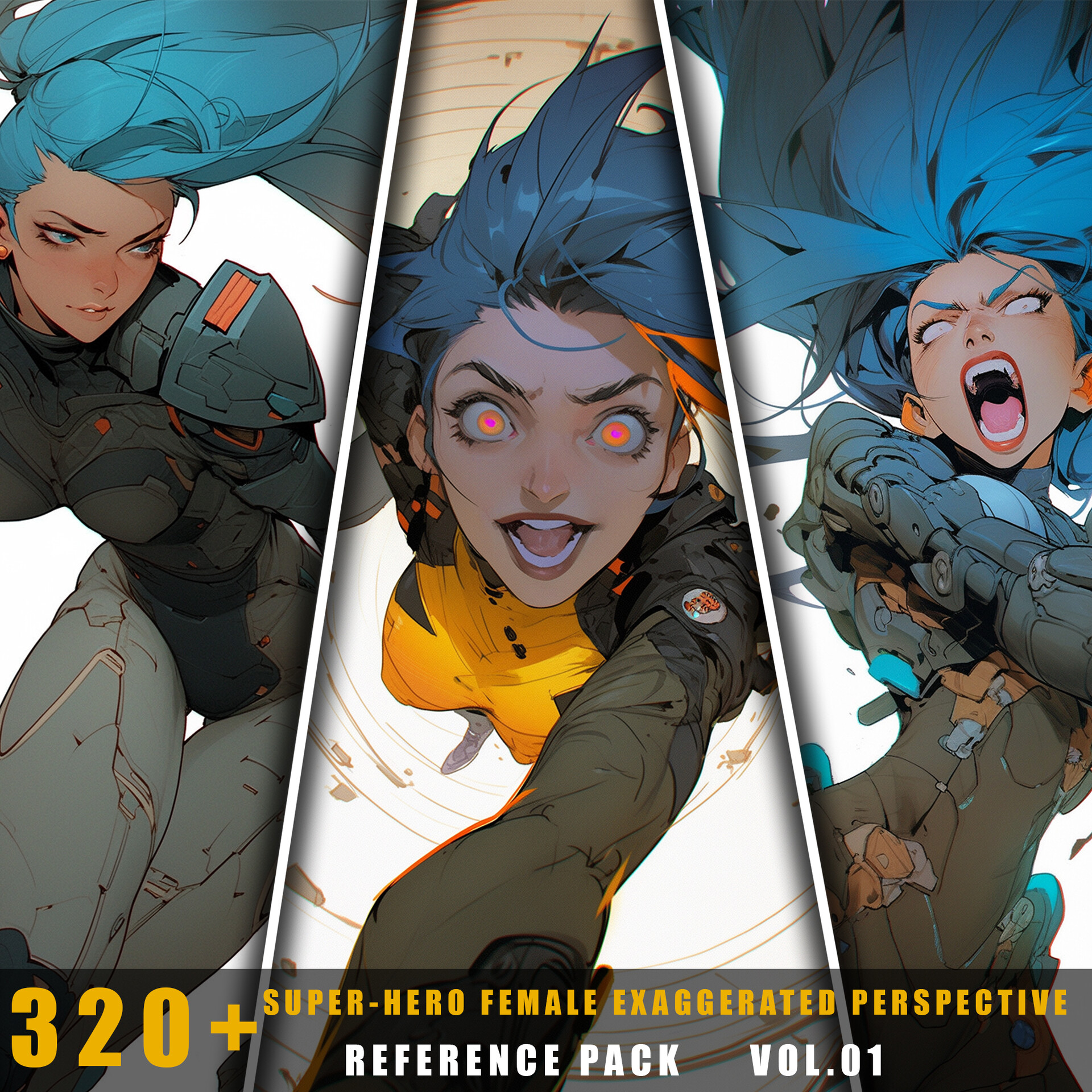 ArtStation - 320+ Super-Hero Female Exaggerated Perspective Outfit ...