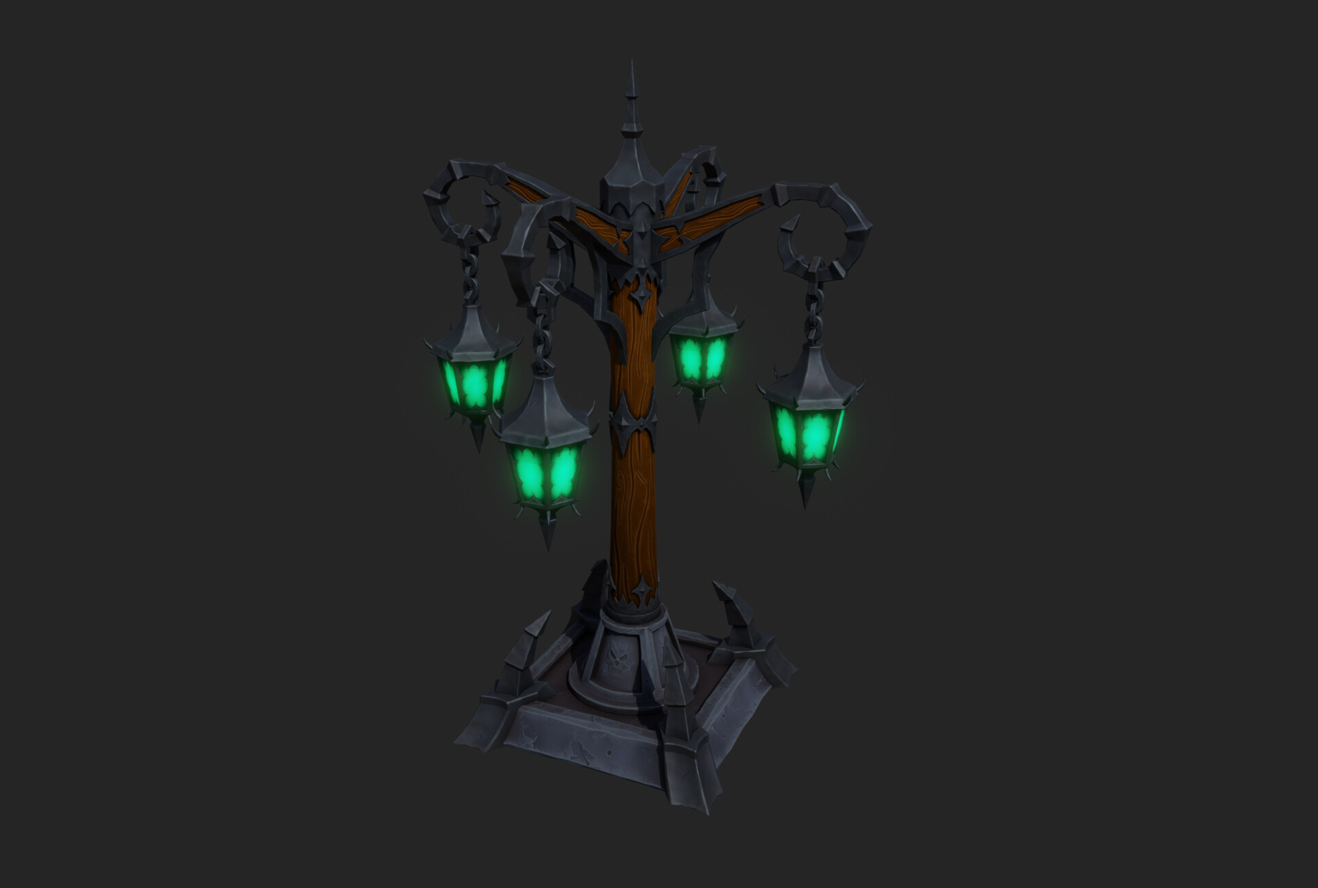 ArtStation - Stylized Spooky Lamp Post