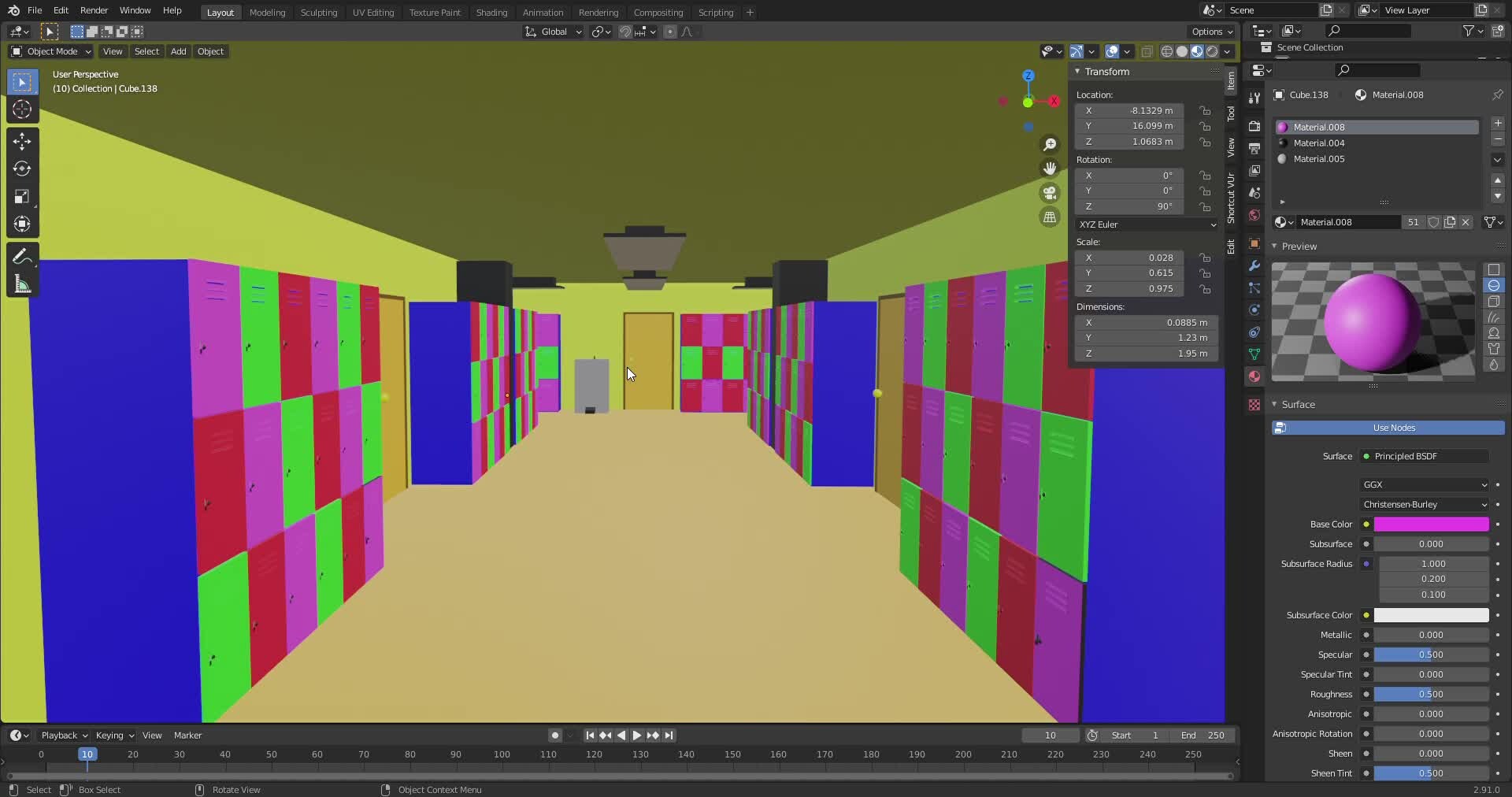 ArtStation - low polly school hallway