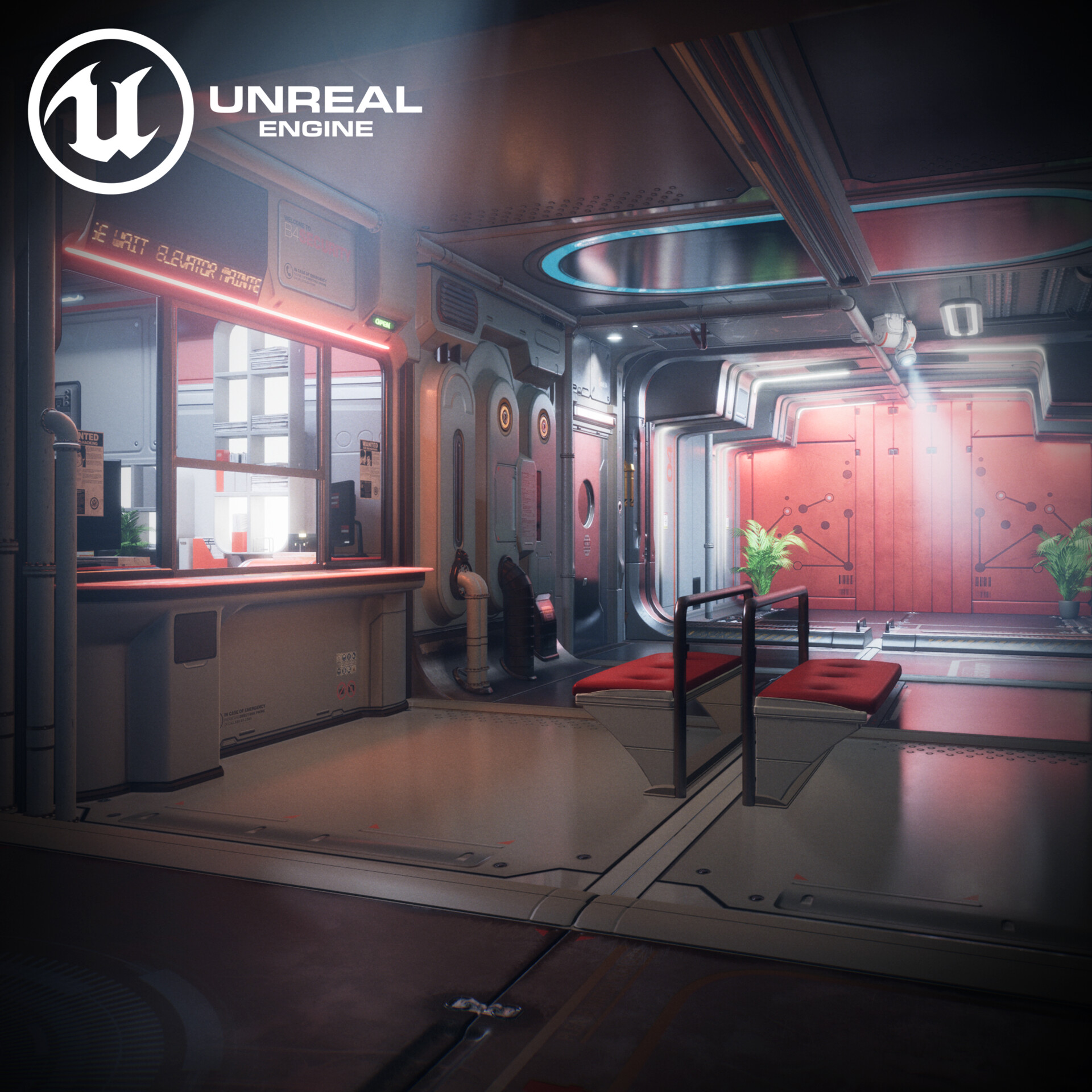 ArtStation - SciFi Hallway - Lighting [UE5 LUMEN]