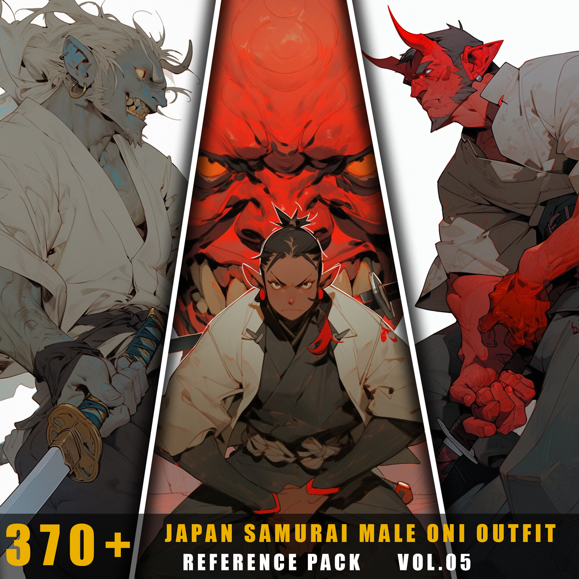ArtStation - 370+ Japan Samourai Male Oni Outfit - References Pack Vol.05