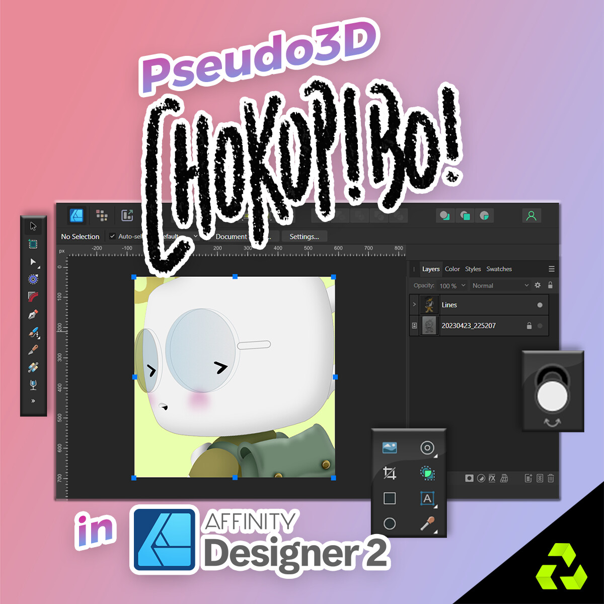 ArtStation - Pseudo 3D ChoKopi Boy Illustration in Affinity Designer 2