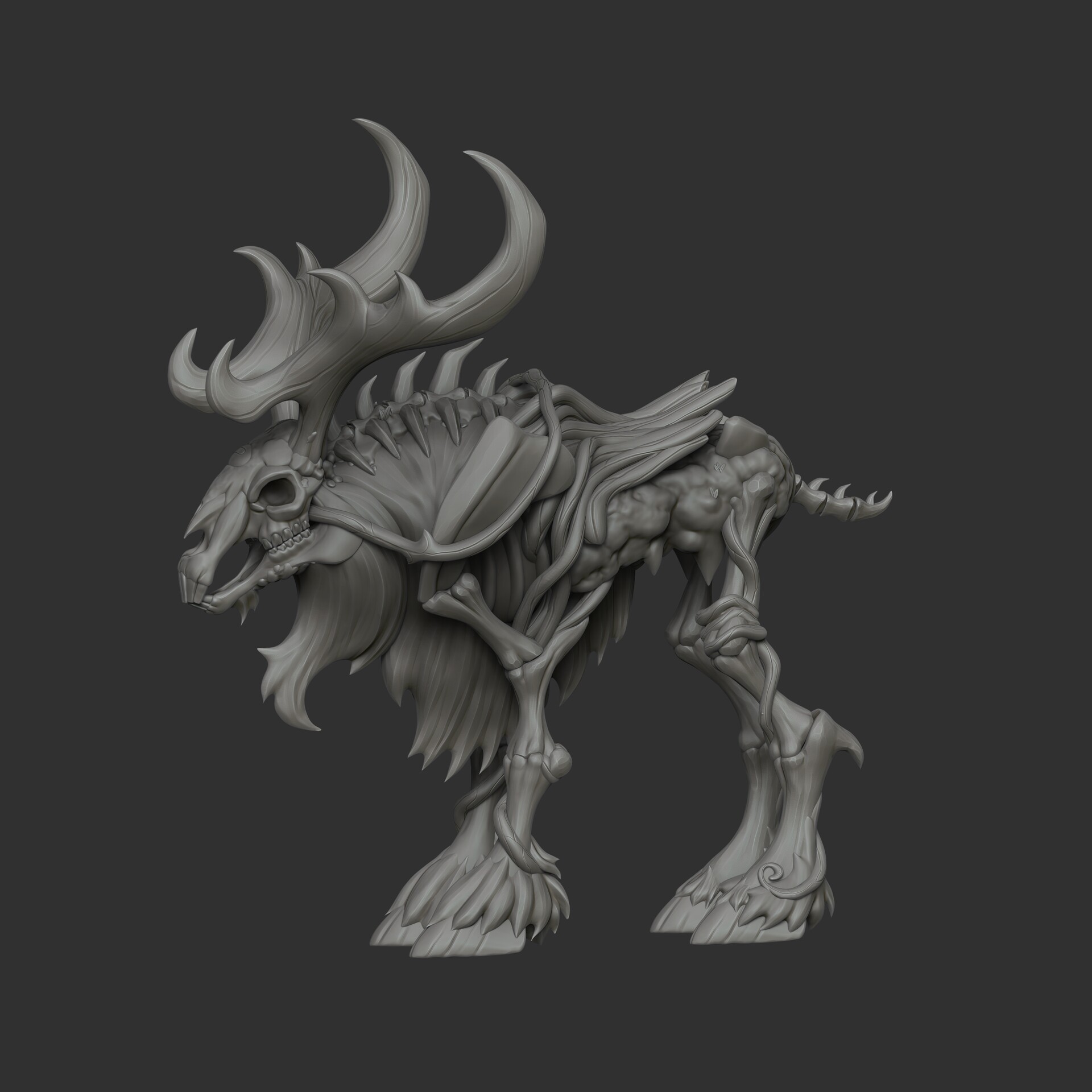 ArtStation - Scary tales mount deer