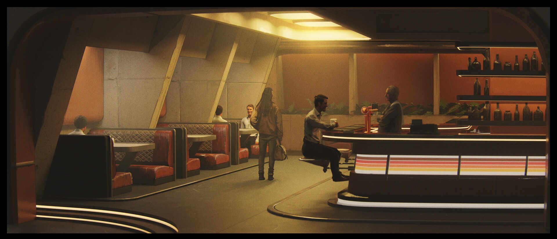 ArtStation - Retro Futuristic Bunker: Canteen