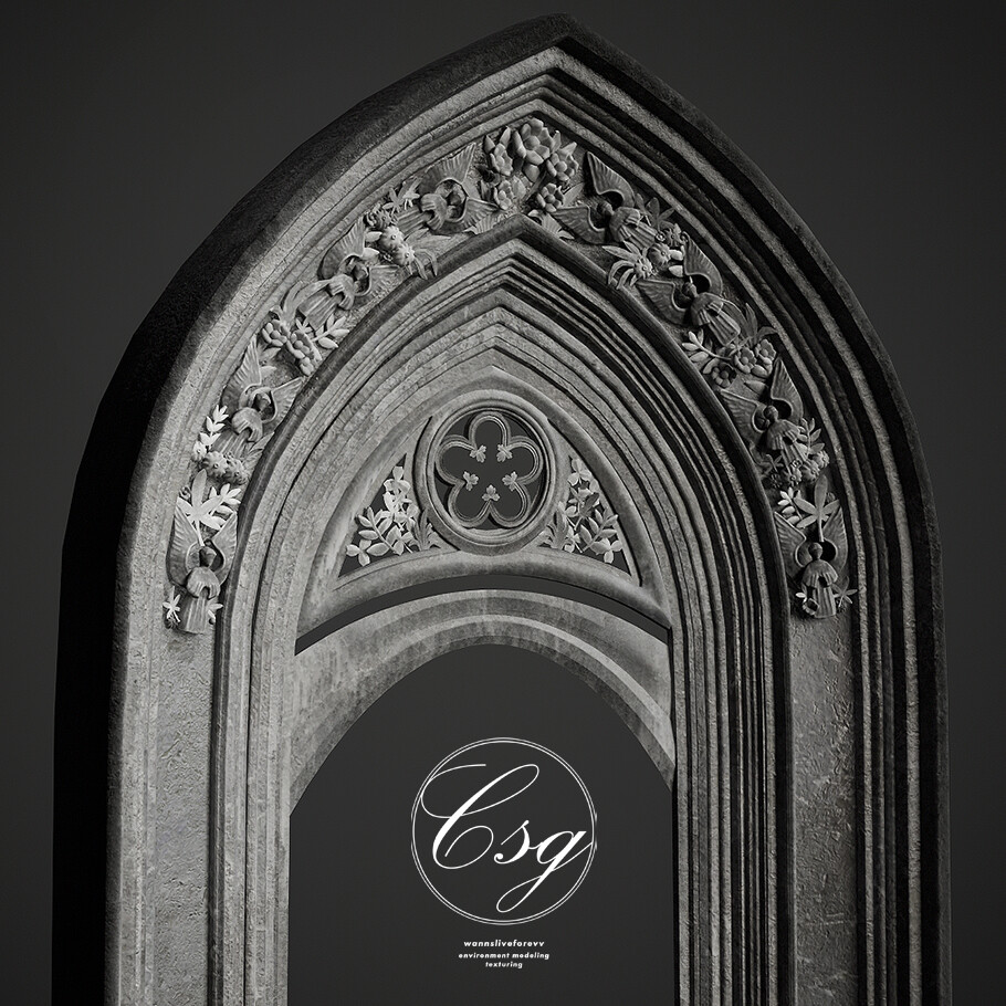 ArtStation - Angel ornament door frame