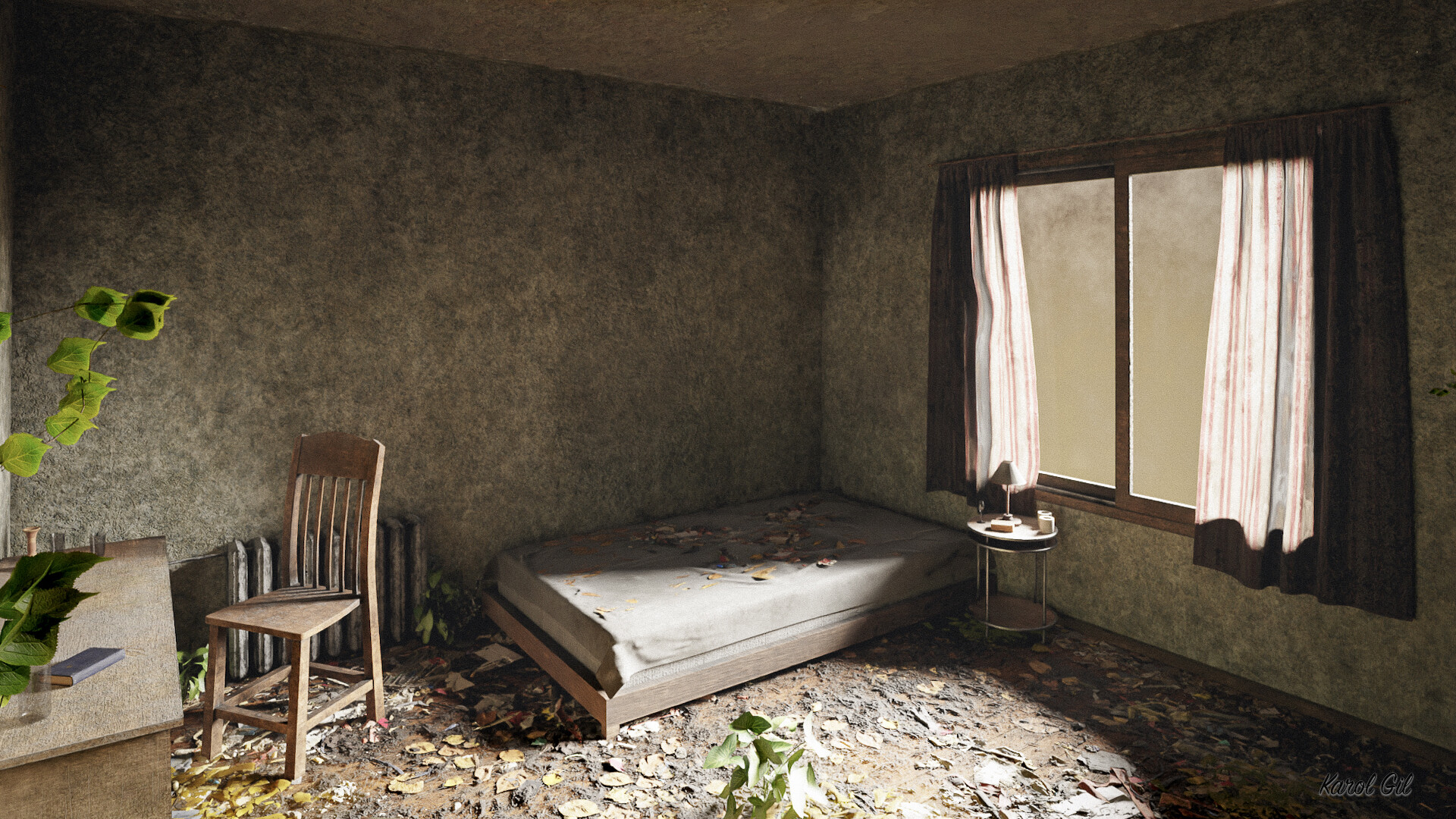 ArtStation - Abandoned Hotel Room