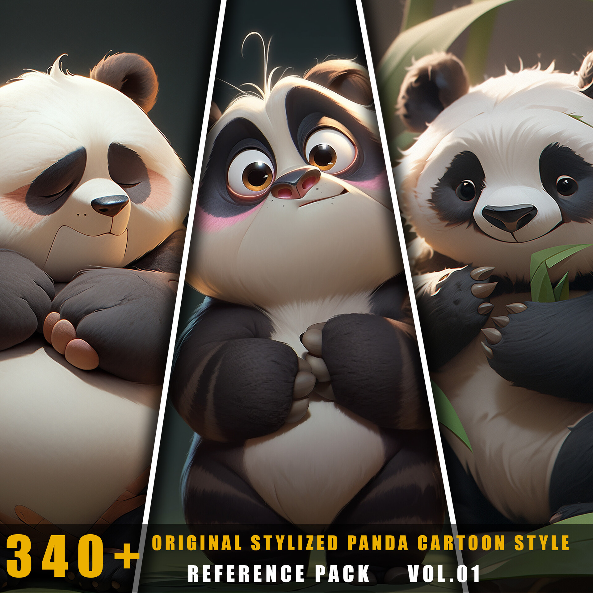 ArtStation - 340+ Original Stylized Panda Cartoon Style - References Pack Vol.01