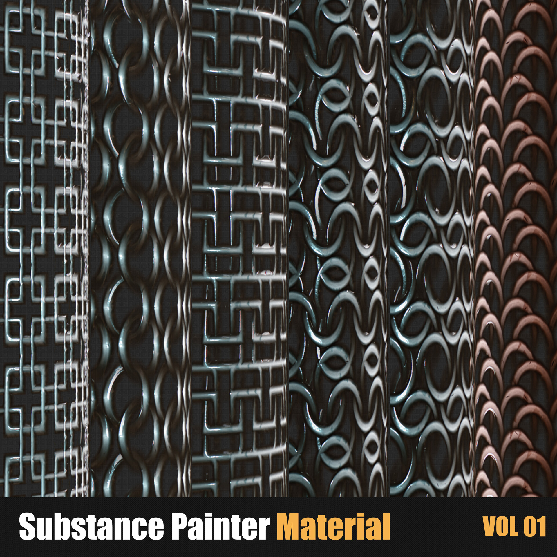 ArtStation - 20 Chain Mail Materials In Substance Painter