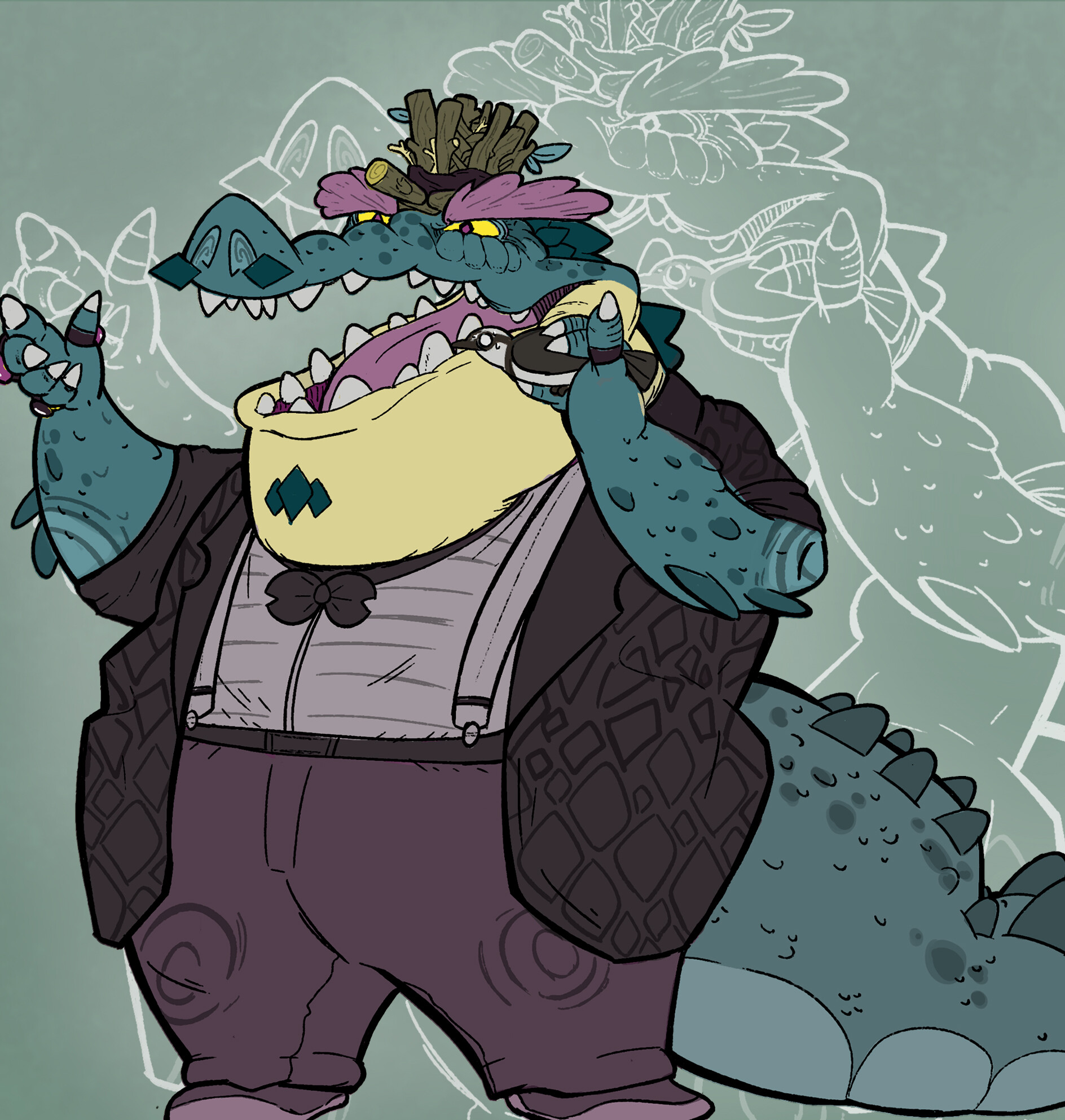 ArtStation - Croc Mafia Boss- Character Design