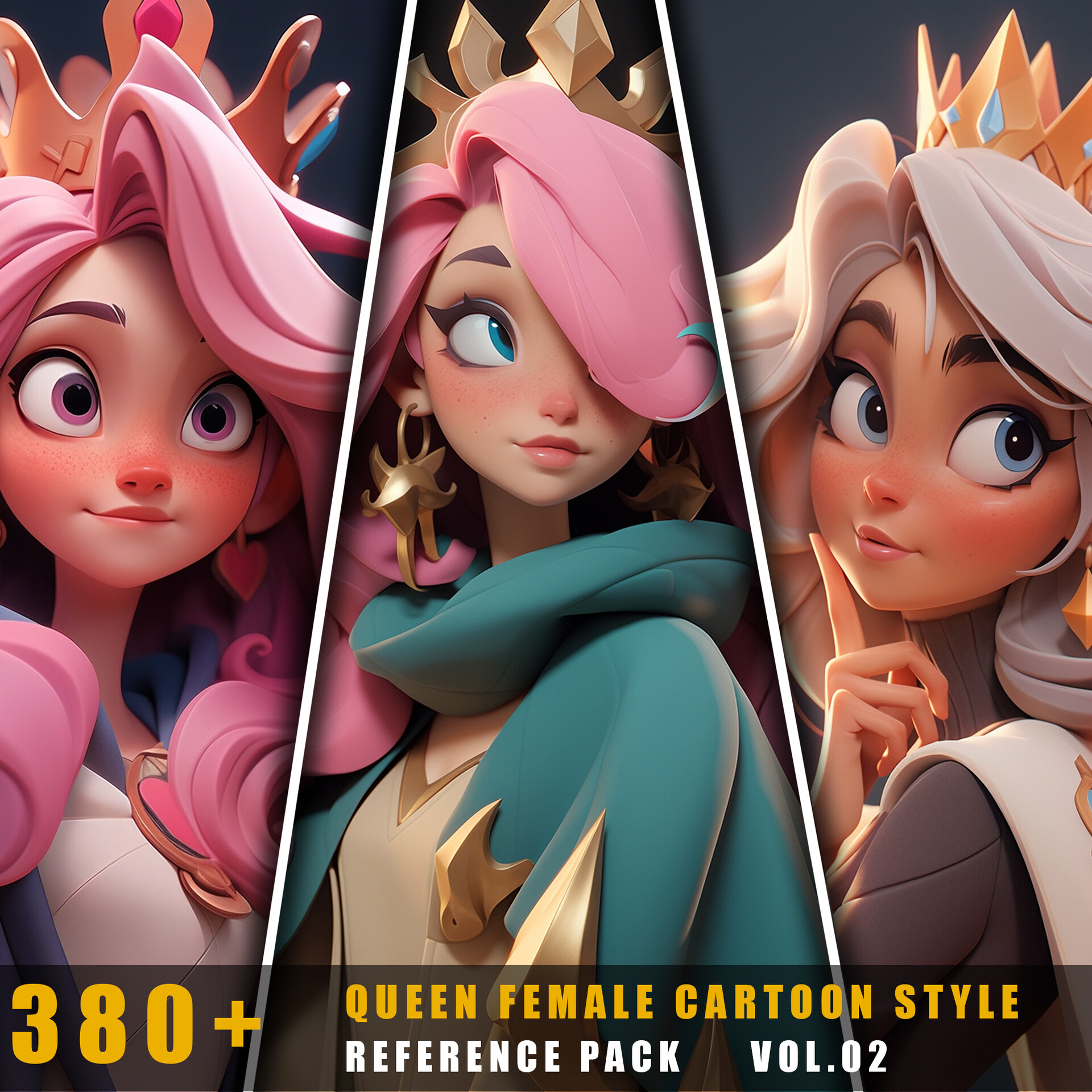 ArtStation - 380+ Queen Female Cartoon Style - References Pack Vol.02