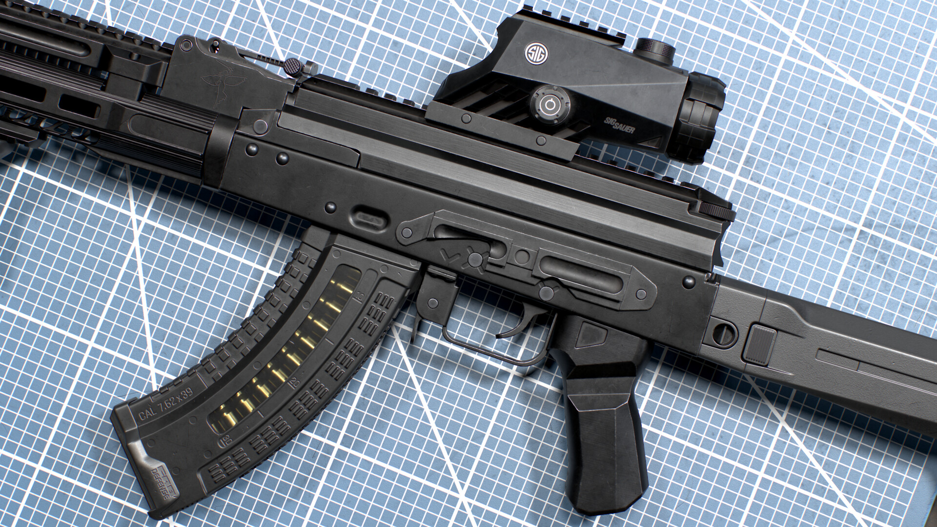 ArtStation - Tactical assault rifle Rifle Dynamics 704 AK system