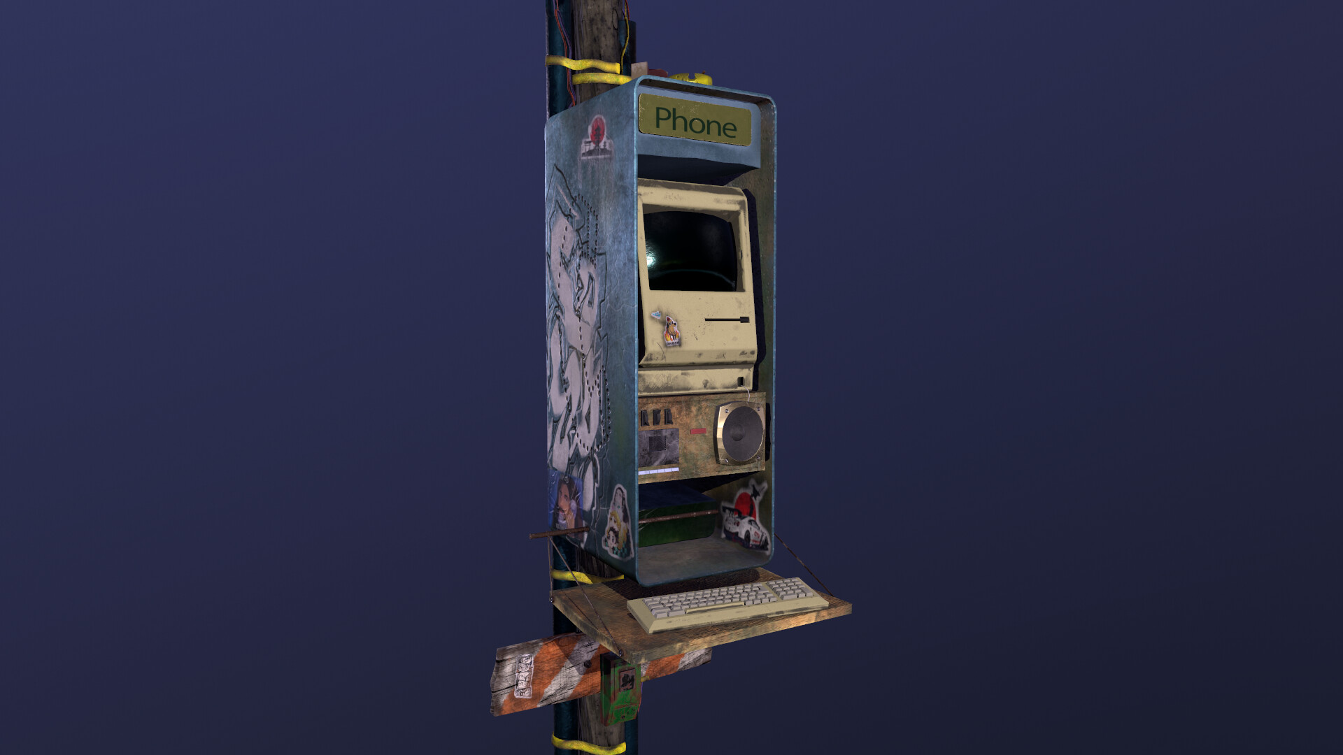 ArtStation - Old Japanese street phone