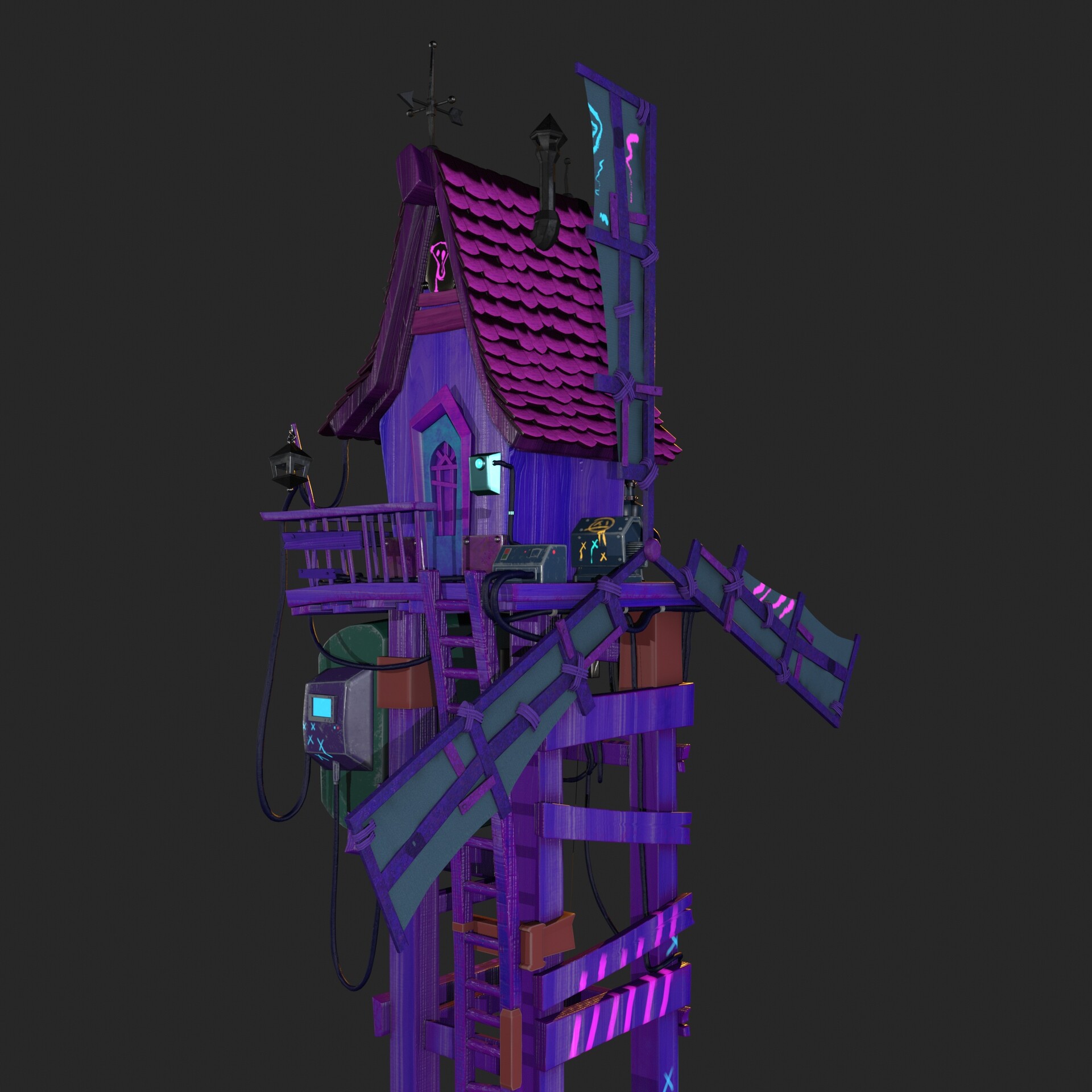 ArtStation - Stylized Windmill House