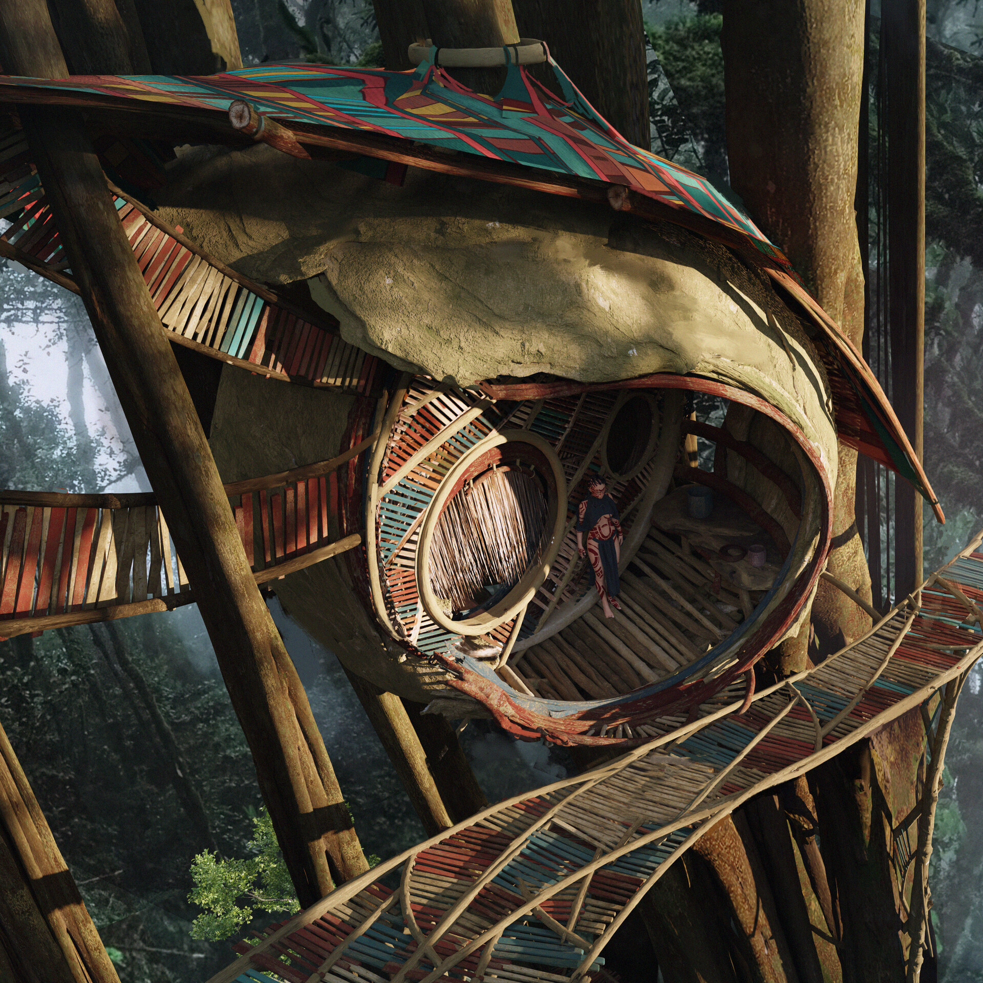 ArtStation - tree houses/hive