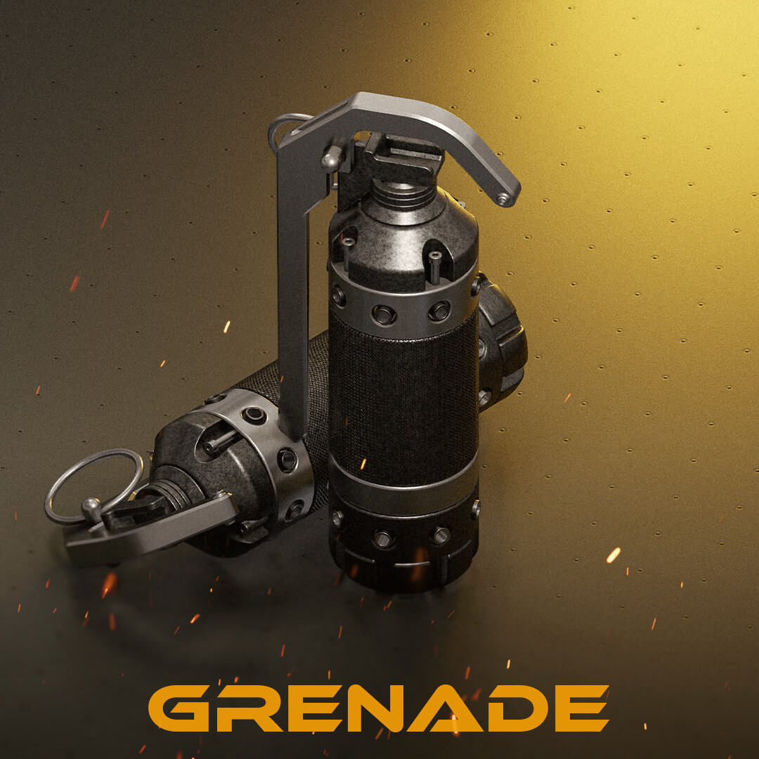 ArtStation - Sci-Fi Grenade 3D Model OBJ+BLENDFILES