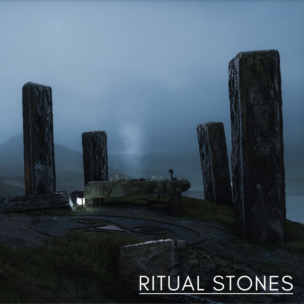 ArtStation - Ritual Stones / Horror Lighting Study