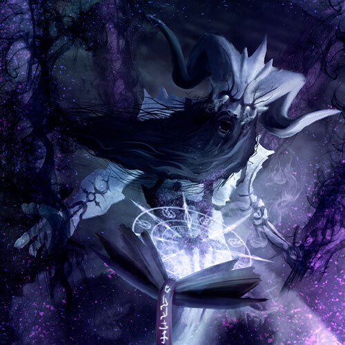 ArtStation - Dark Djin with a black, long beard.