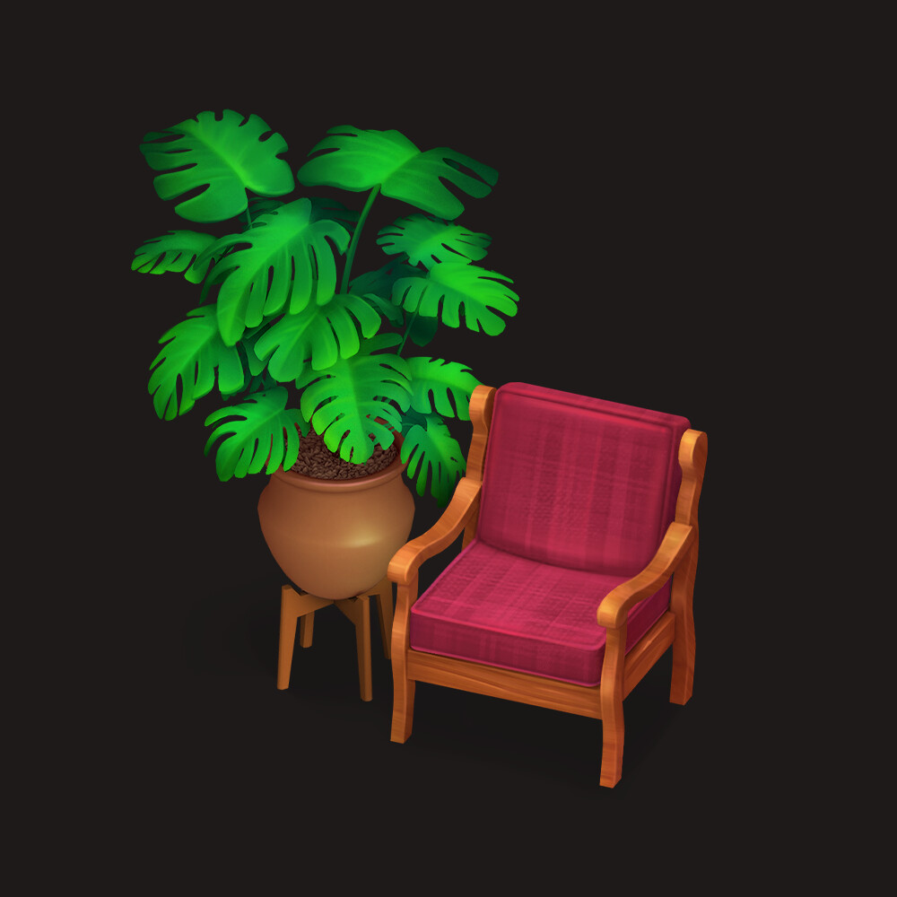 ArtStation - Isometric living Room Objects