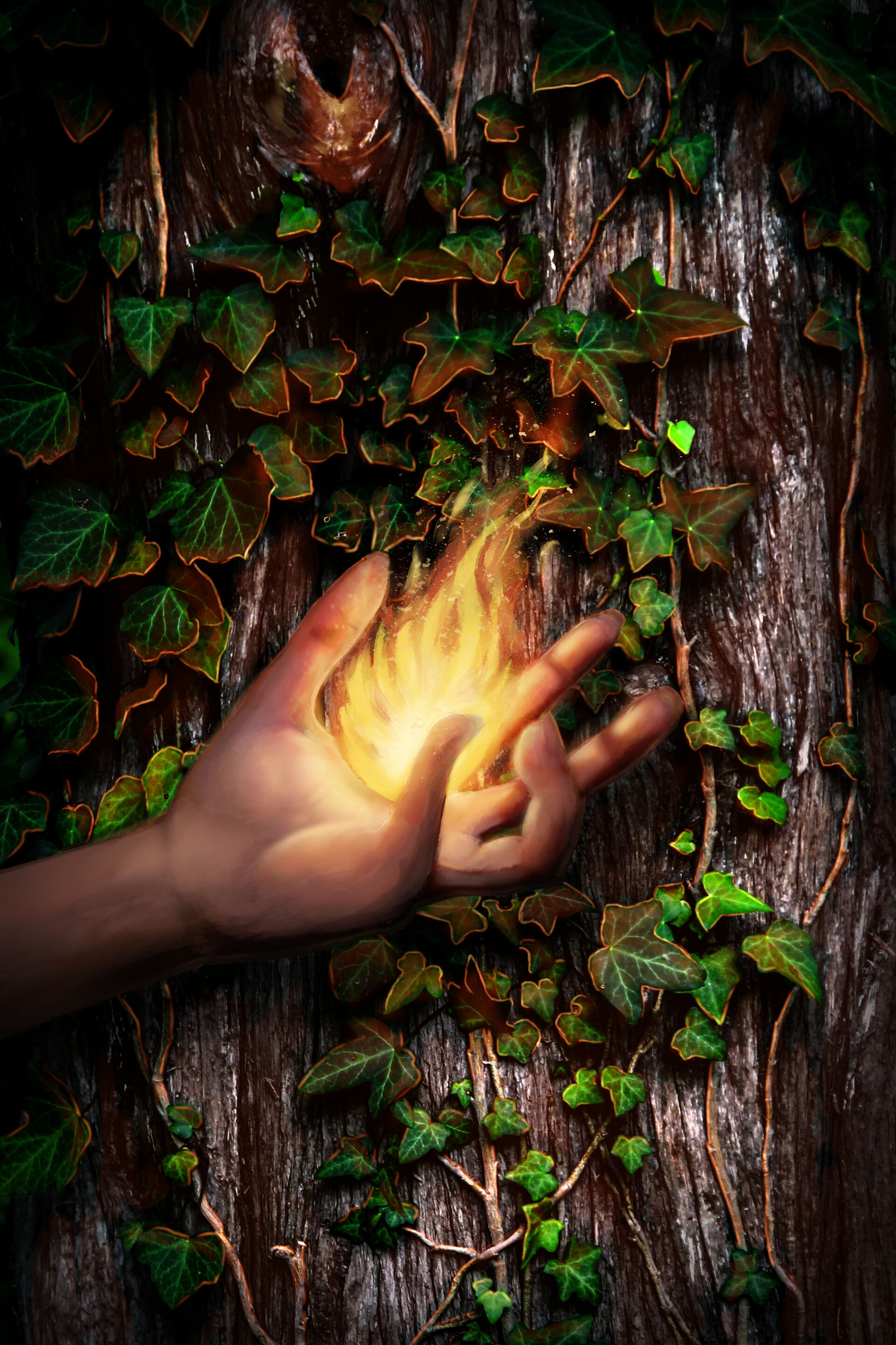 ArtStation - hand and fire
