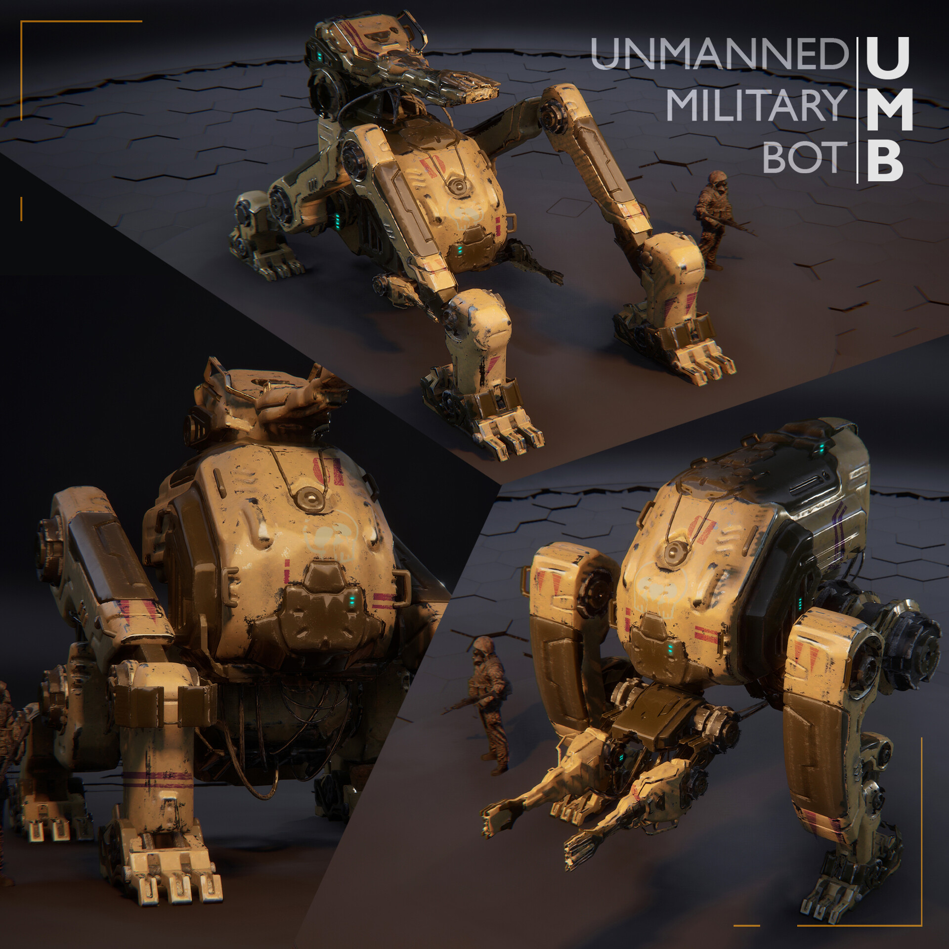 ArtStation - UNMANNED MILITARY BOT (UMB)
