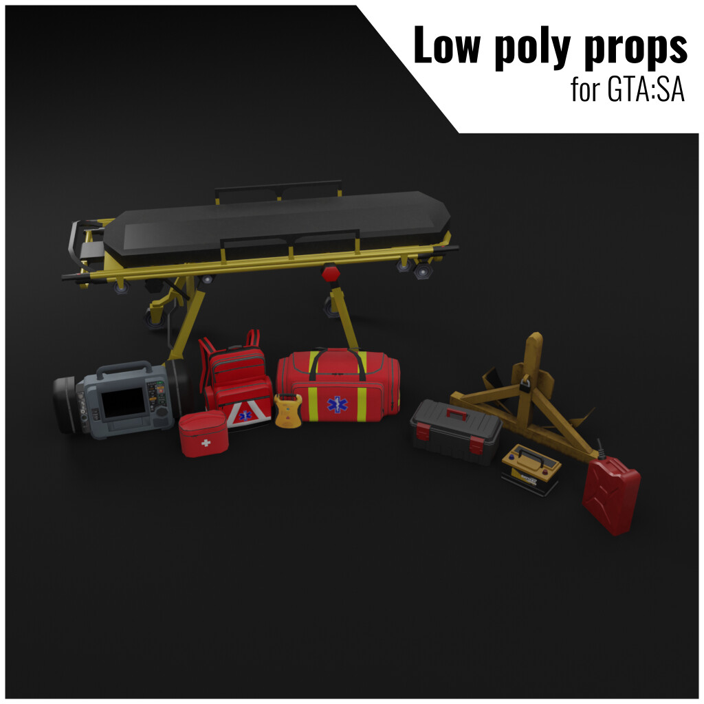 ArtStation - Low poly props for GTA:SA