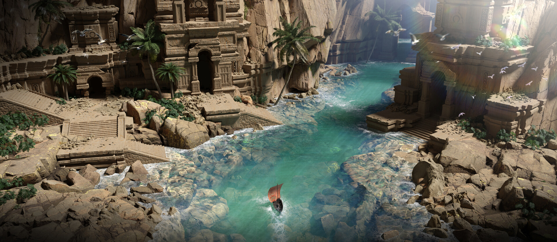ArtStation - Ancient Beach Temple Ruins