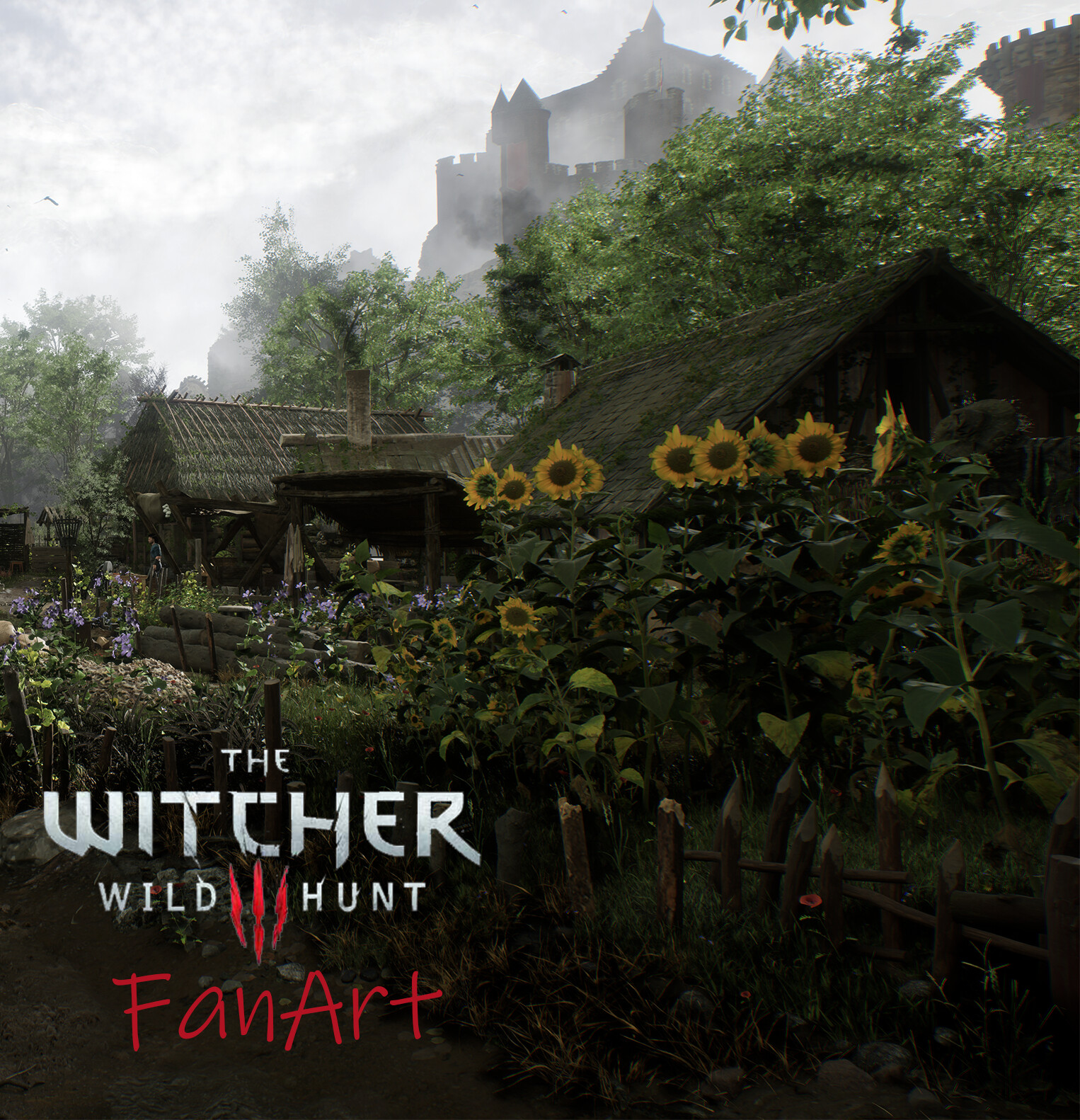 ArtStation - Medieval Village (Fan Art Witcher3)