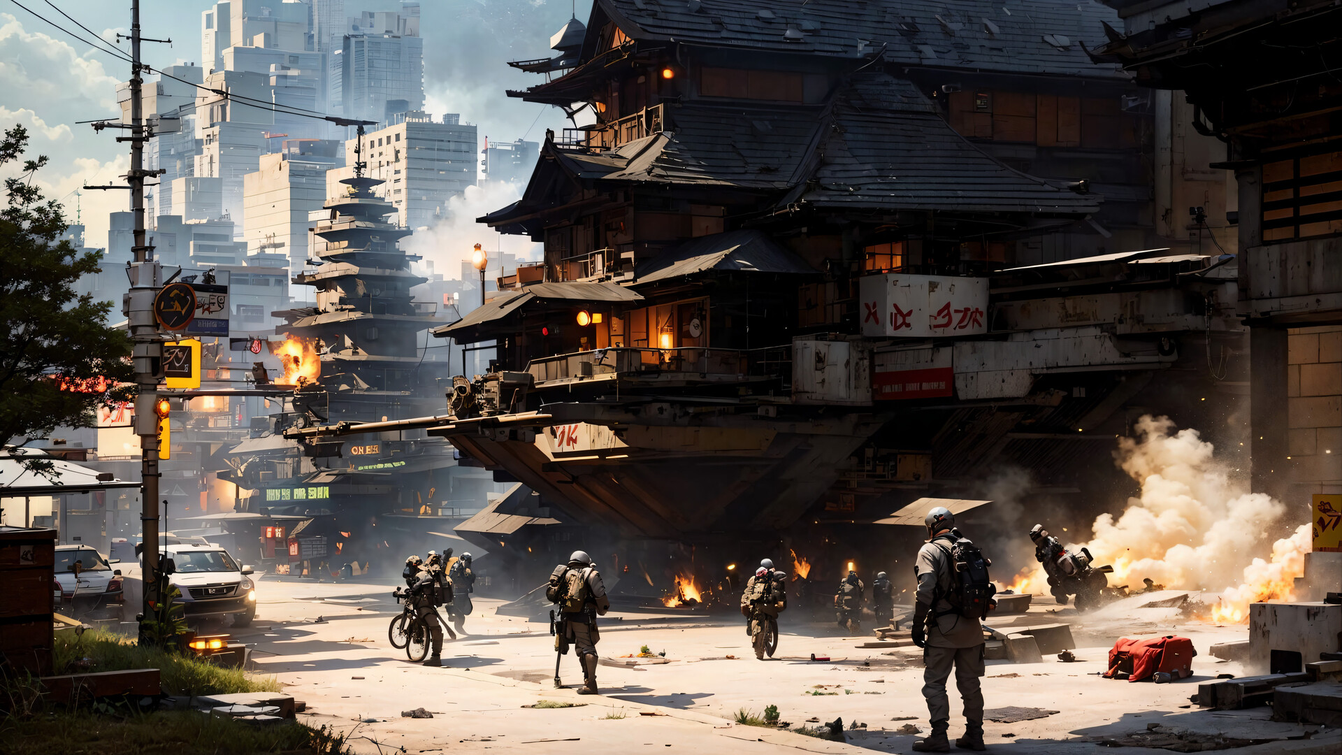 ArtStation - East Asian architecture combined with science fiction