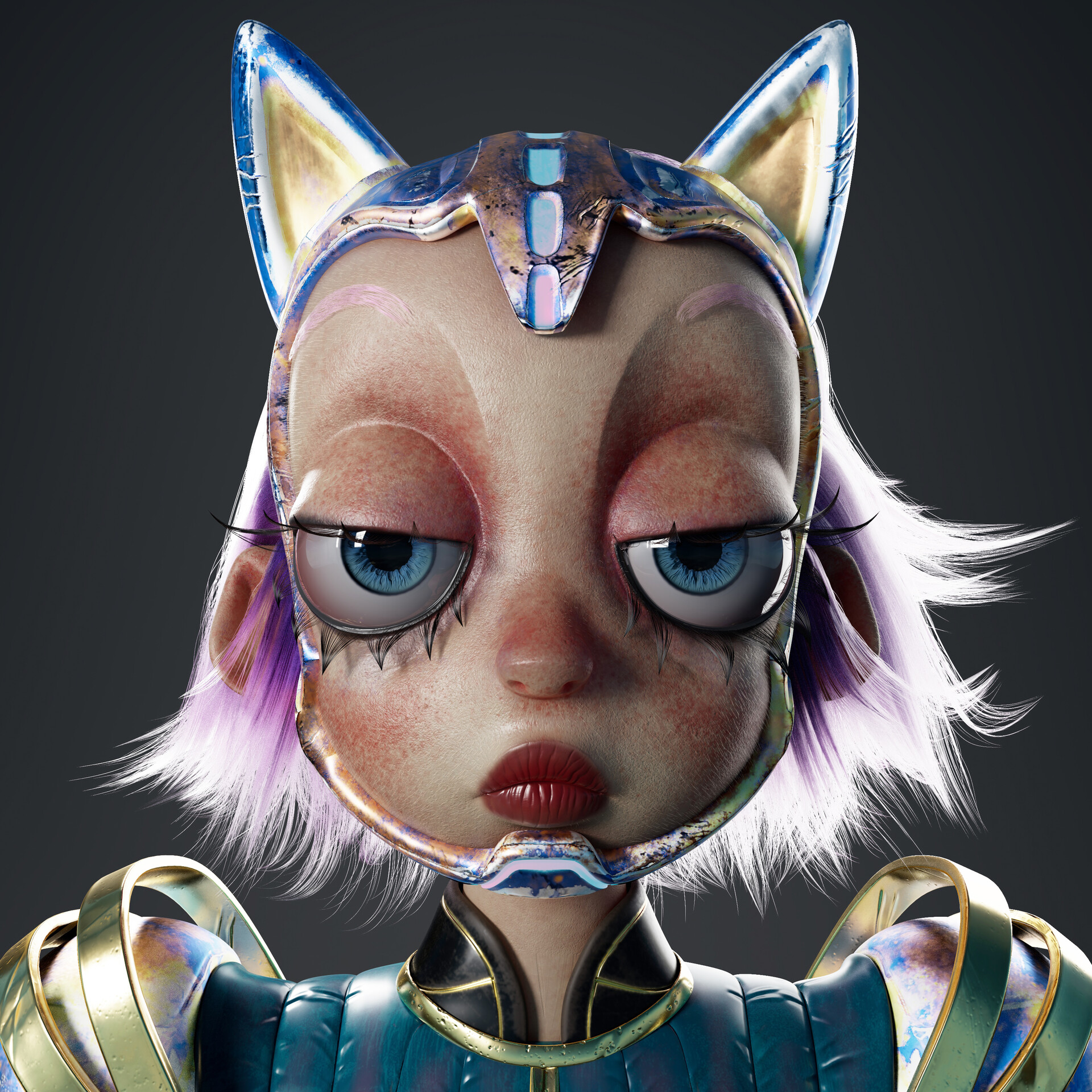 ArtStation - Cat Fighter (Neutral pose and light) WIP_!