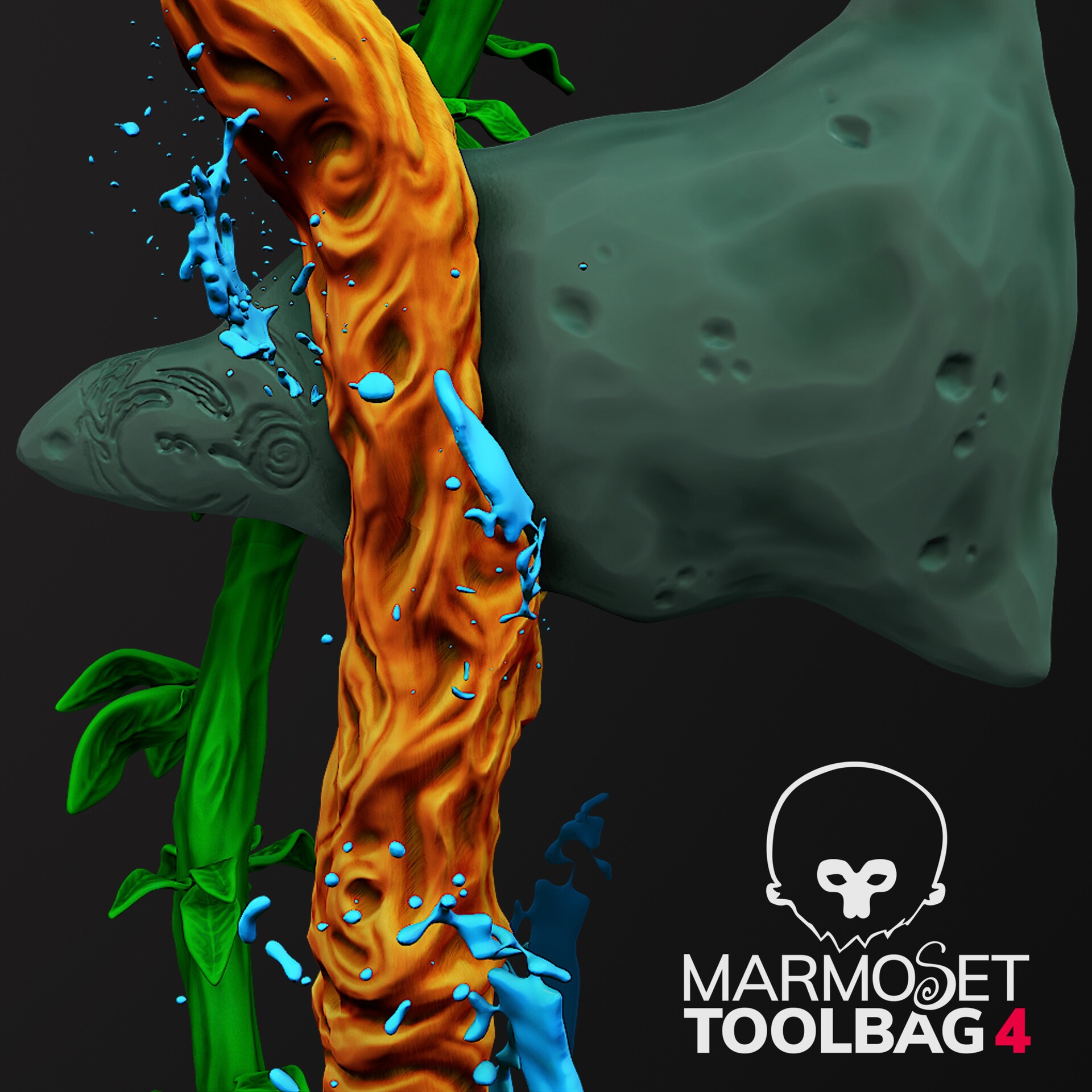 ArtStation - Elemental Axe - Hand Painted