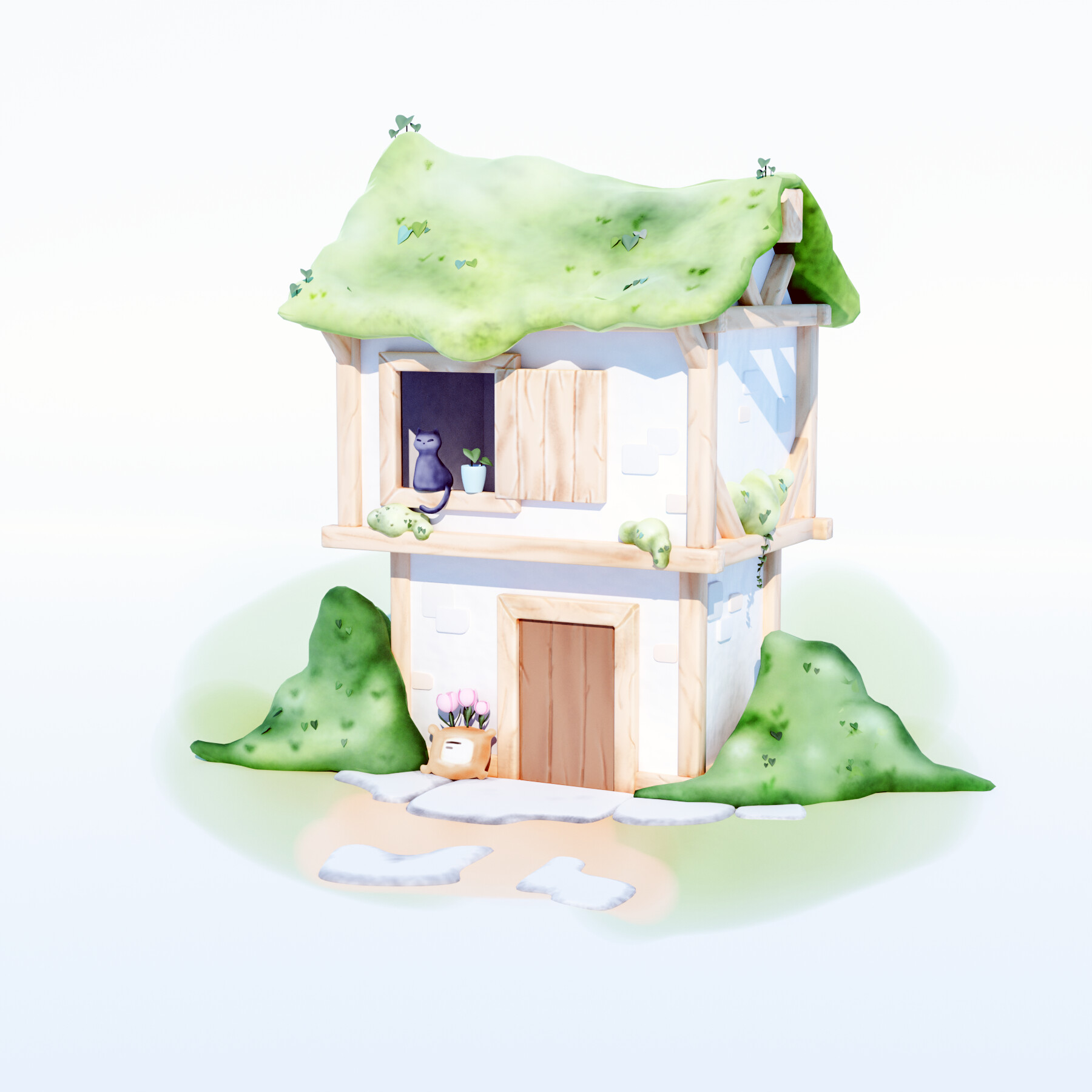 ArtStation - Hand-painted cozy house