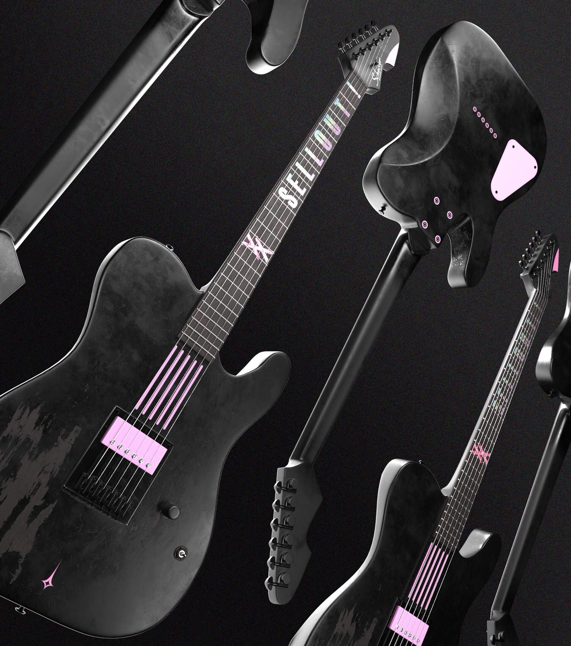 ArtStation - MGK's Schecter guitar - 3D