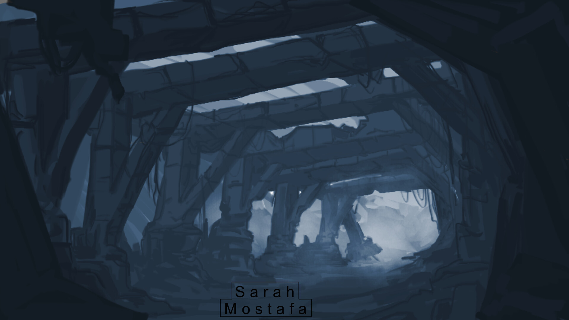 ArtStation - Digital painting landscape (Greyscale )