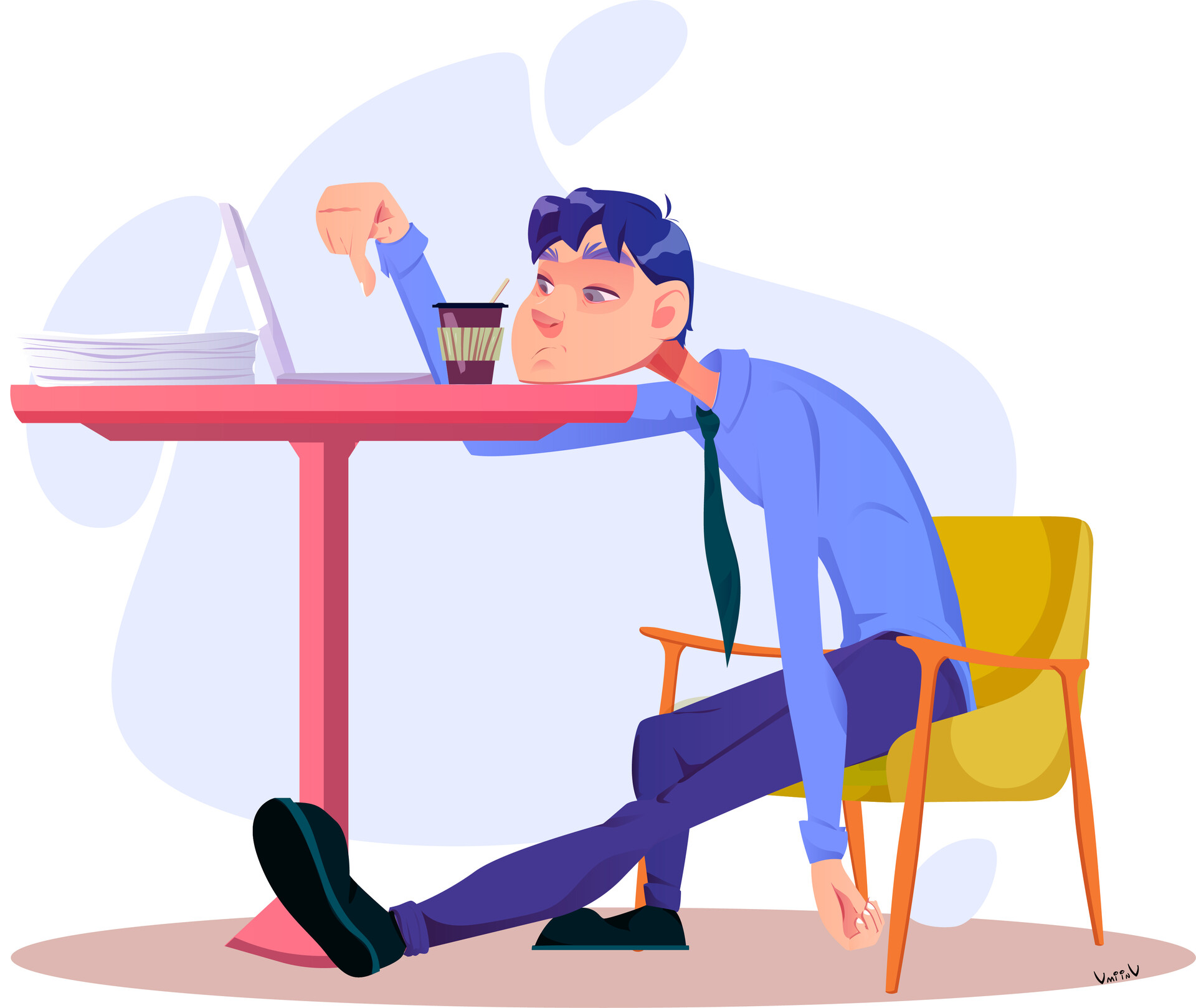 ArtStation - tired office worker character