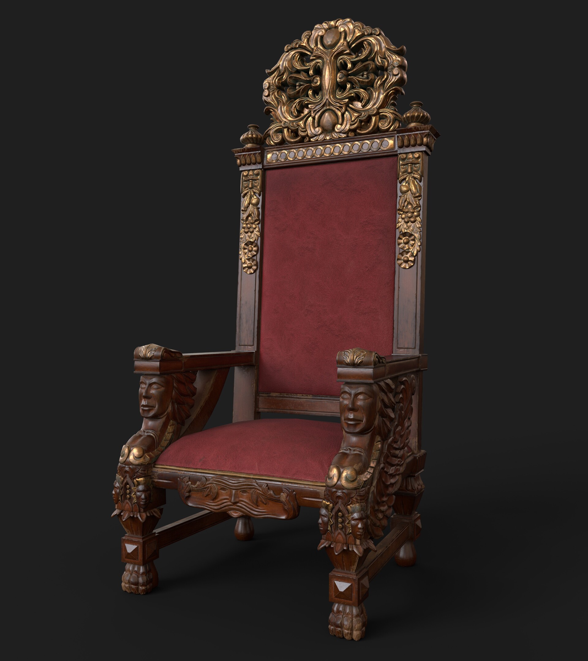 Jongwoo Park - Gold & Red Velvet Chair