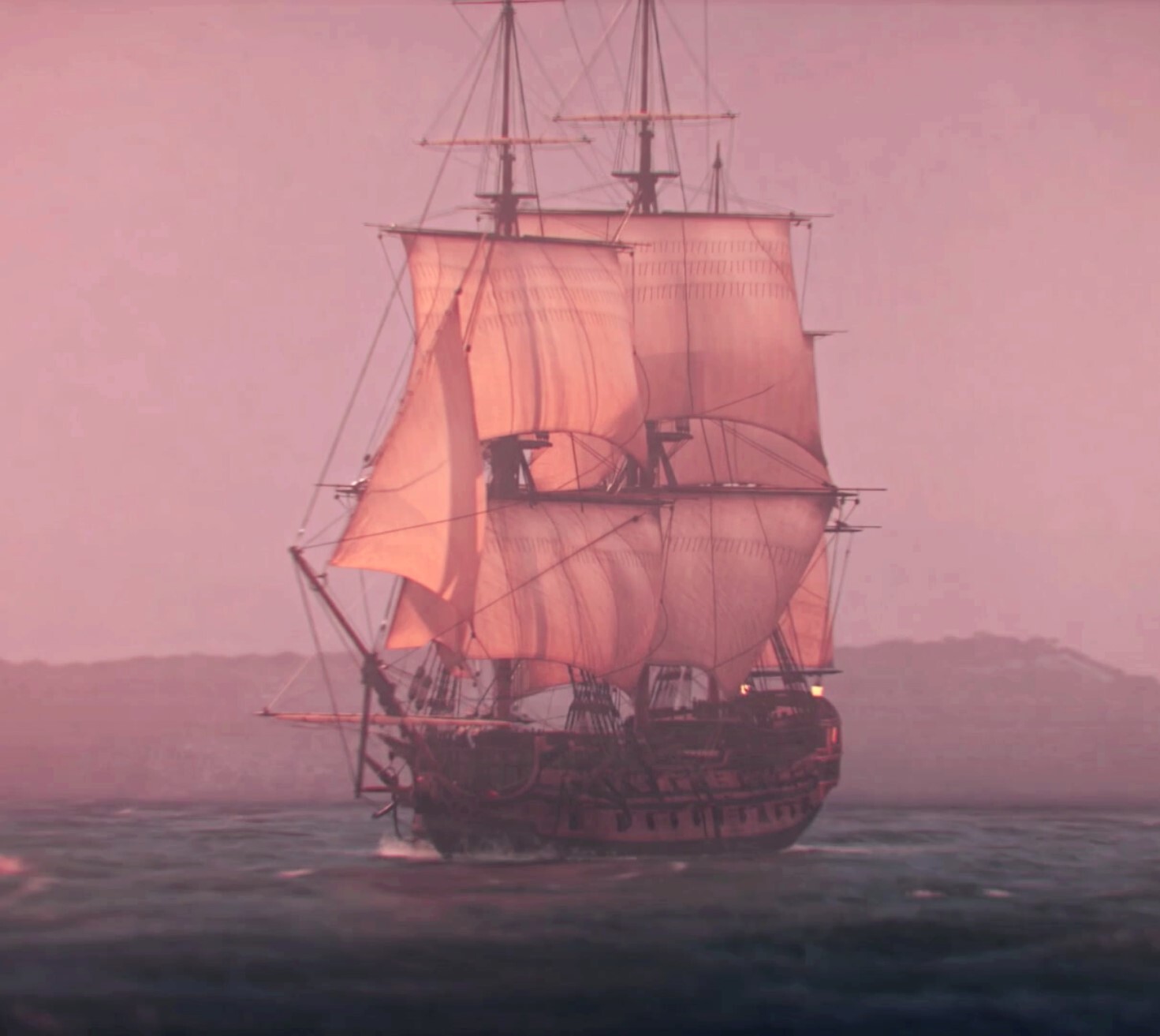 ArtStation - WIp age of sail frigate - animations