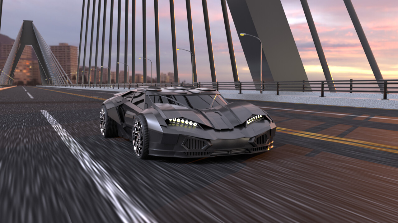 ArtStation - Futuristic Car 3D Model