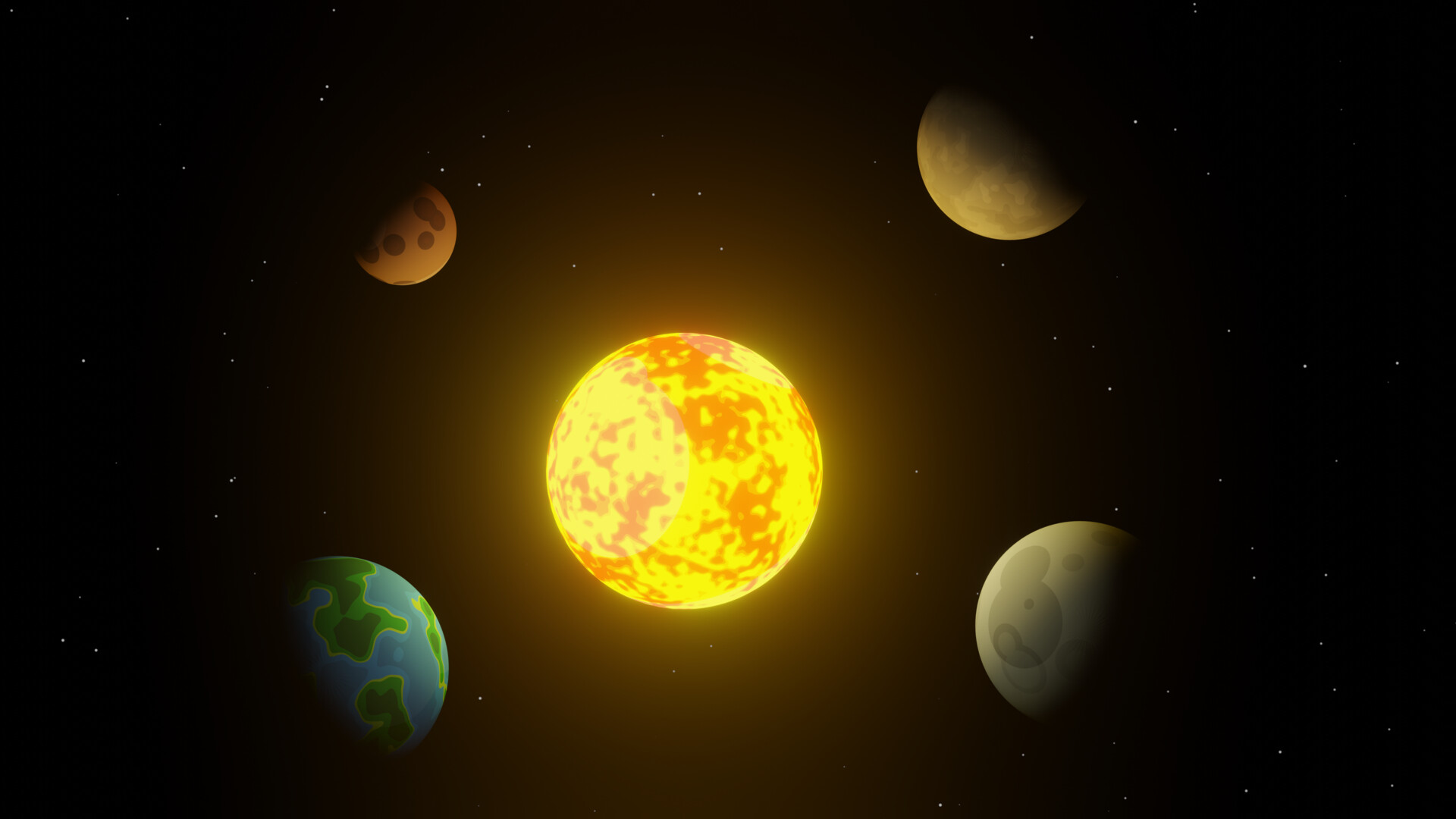 ArtStation - Procedural Flat-Shaded Planets and Asteroids