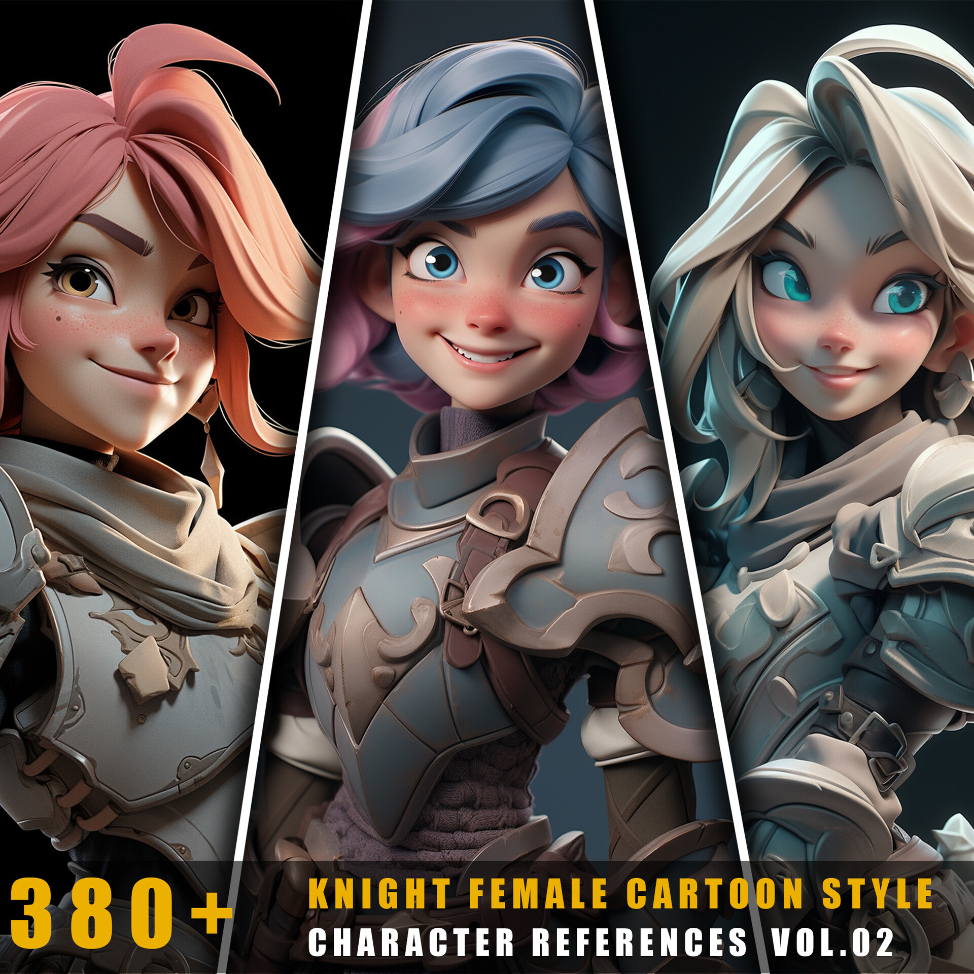 ArtStation - 380+ Knight Female Cartoon Style - References Pack Vol.02