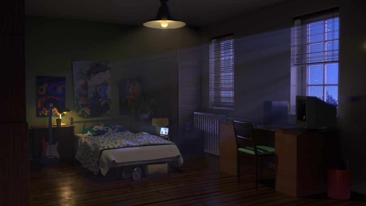ArtStation - Bedroom Interior Scene Lighting