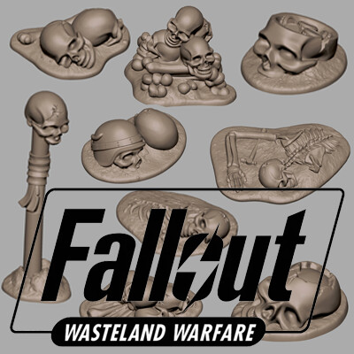 ArtStation - Fallout - Wasteland Warfare - Basing Greebles - Skulls and ...