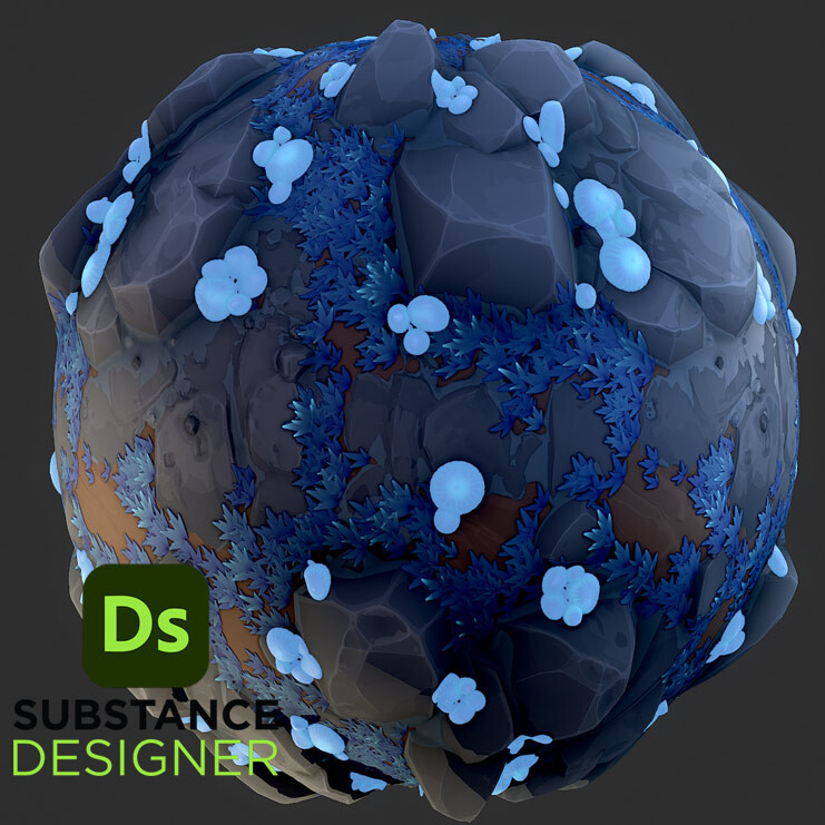 3dExtrude Tutorials - Stylized Fantasy Rocks with Mushrooms - Substance 3D Designer