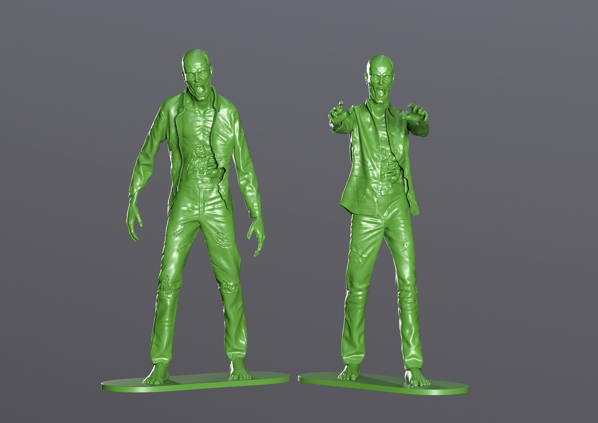 ArtStation - Zombie (green soldier style)